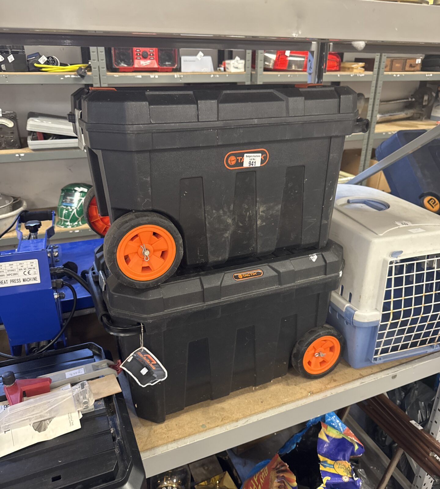 Pair of tactix wheeled toolboxes – Badgers Auctions