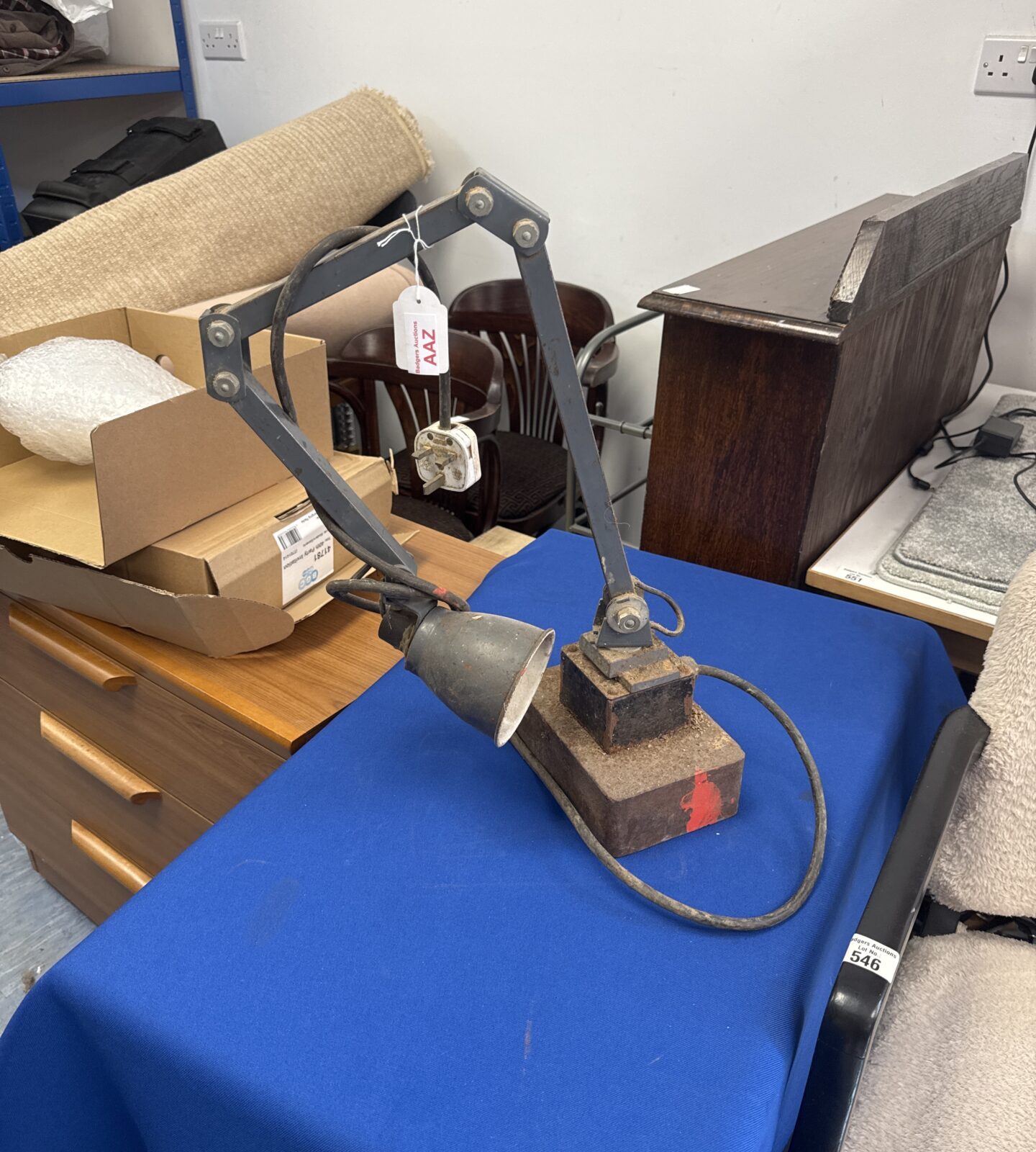 Vintage engineers anglepoise type bench lamp for restoration – Badgers ...