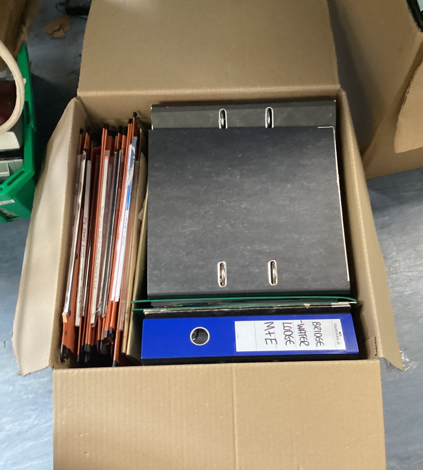 Box of stationary ring binders & filing cabinet separates – Badgers ...