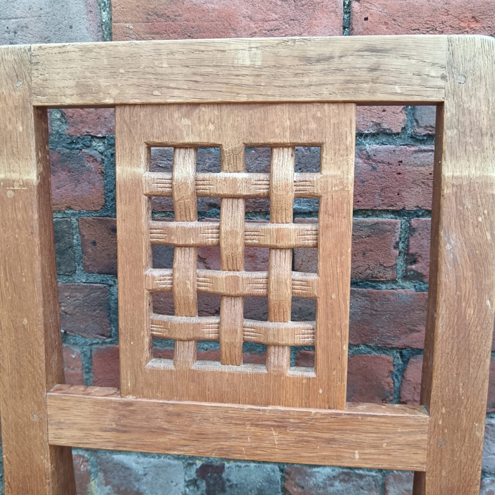 Set of 4 Robert mouseman oak lattice back chairs – Badgers Auctions
