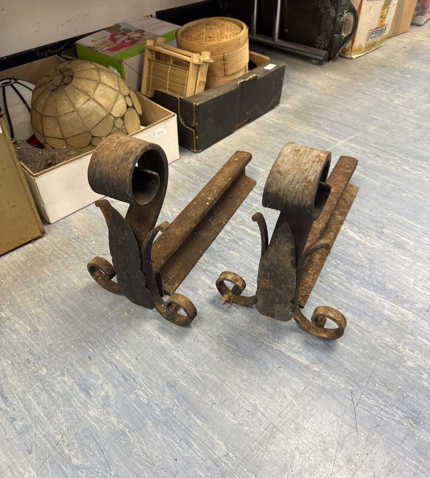 Pair of Victorian railway track fire dogs – Badgers Auctions