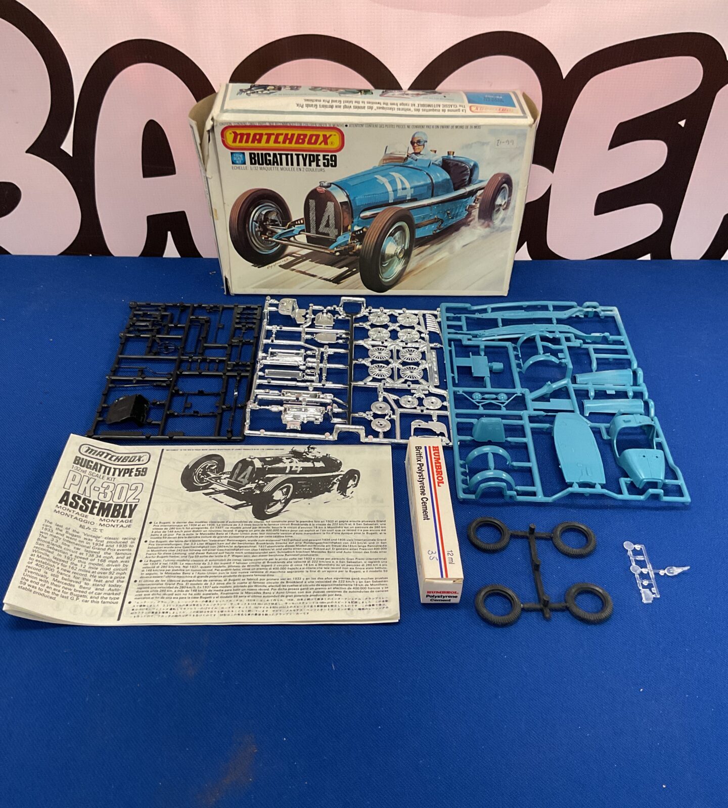 Vintage Boxed Matchbox Bugatti Type 59 1/32 Scale Model Kit, Appears ...