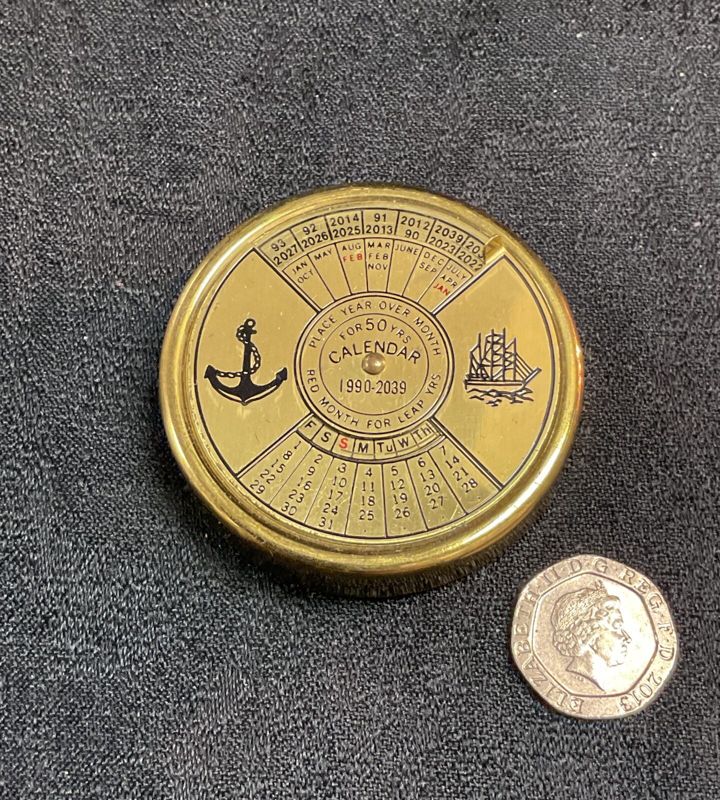 Brass 50 Year Desk calendar – Badgers Auctions