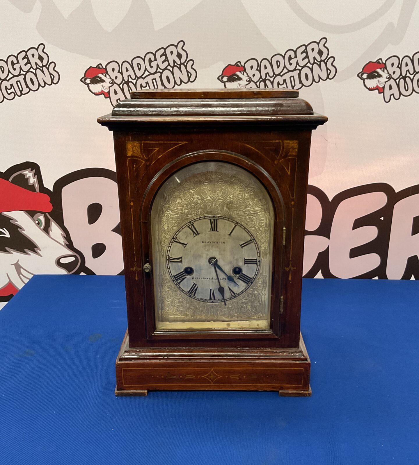 victorian H A C Bravingtons oak mantle clock working with key – Badgers ...