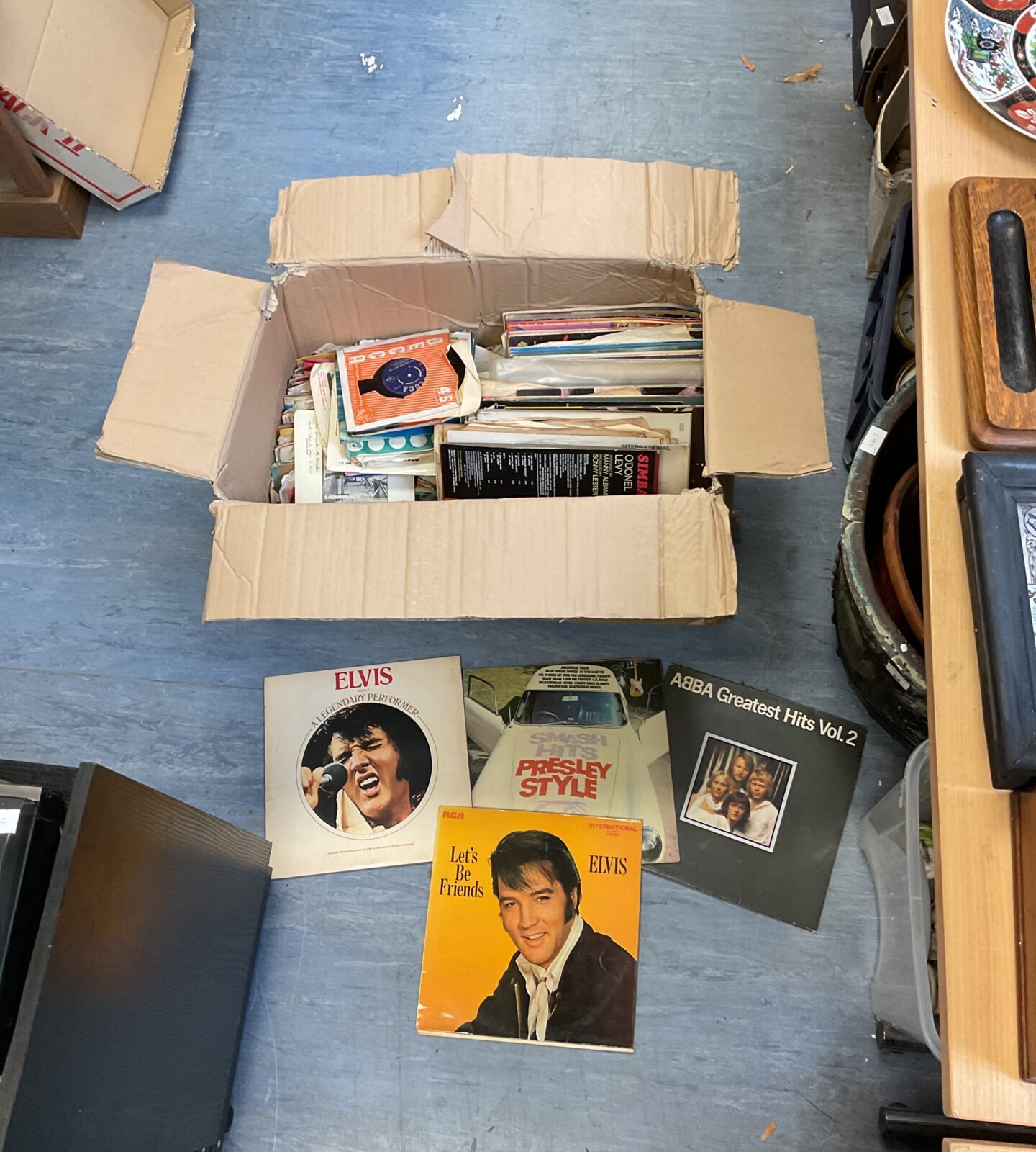 Large collection of assorted vinyl records incl. elvis and abba ...