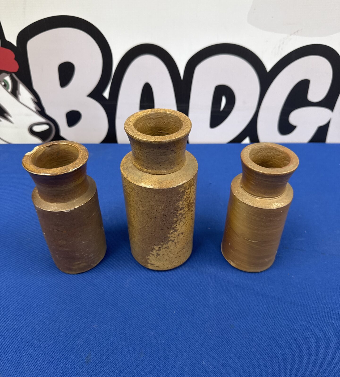 Three pottery bottles inc JBD blacking – Badgers Auctions