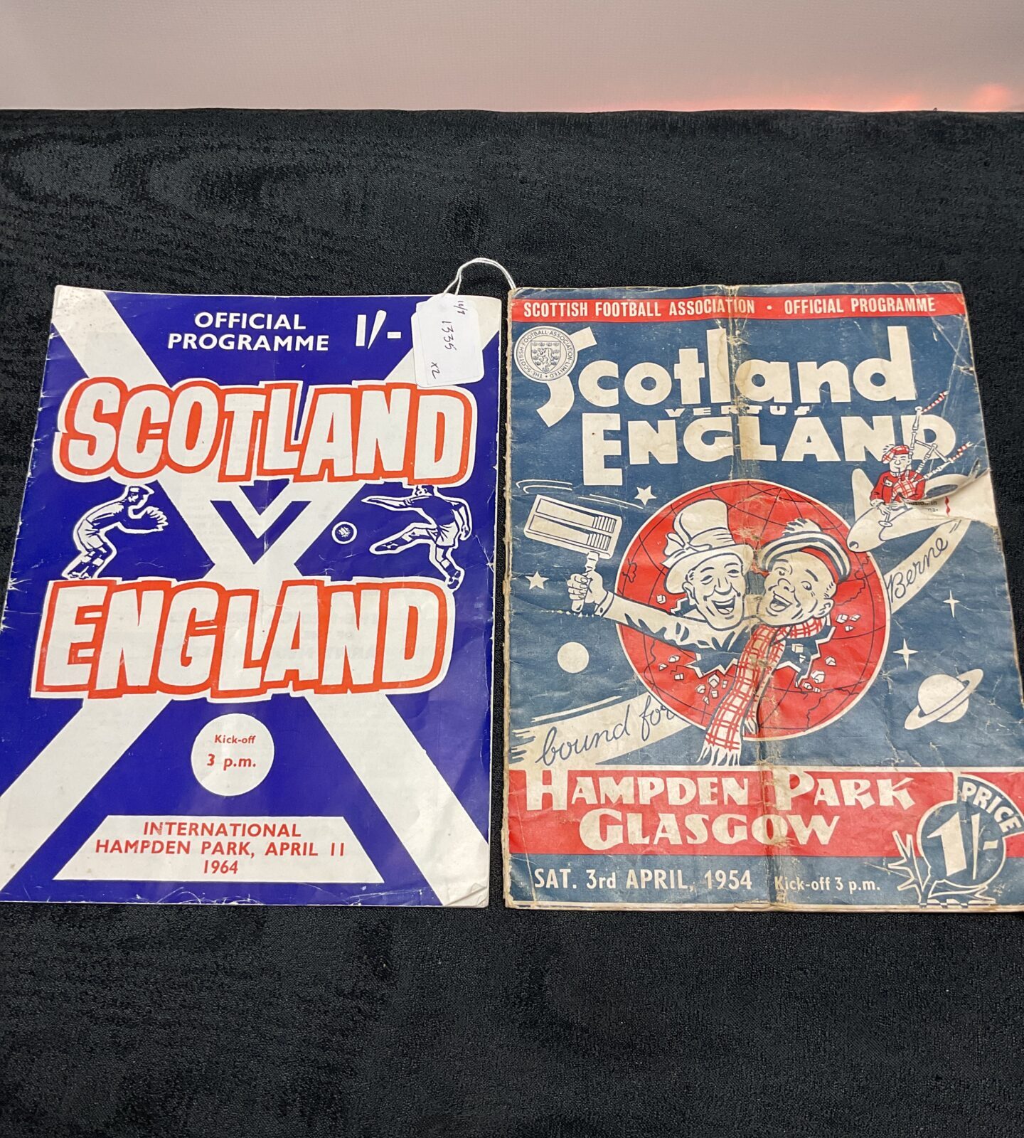Two Scotland England football programs 04 1954 and 04 64 – Badgers Auctions