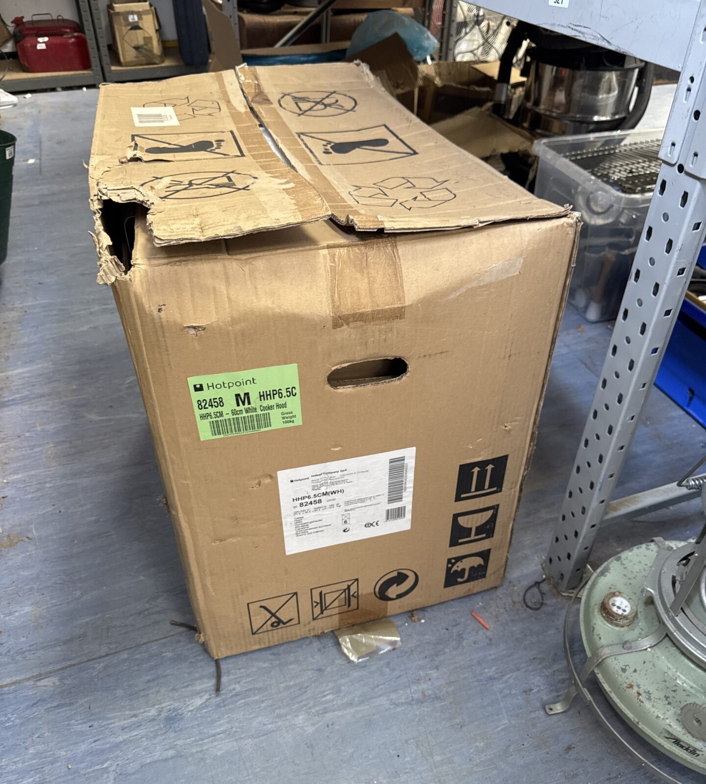 Hot point hhp6.5cm(wh) 82458 60cm white cooker hood – appears new in ...