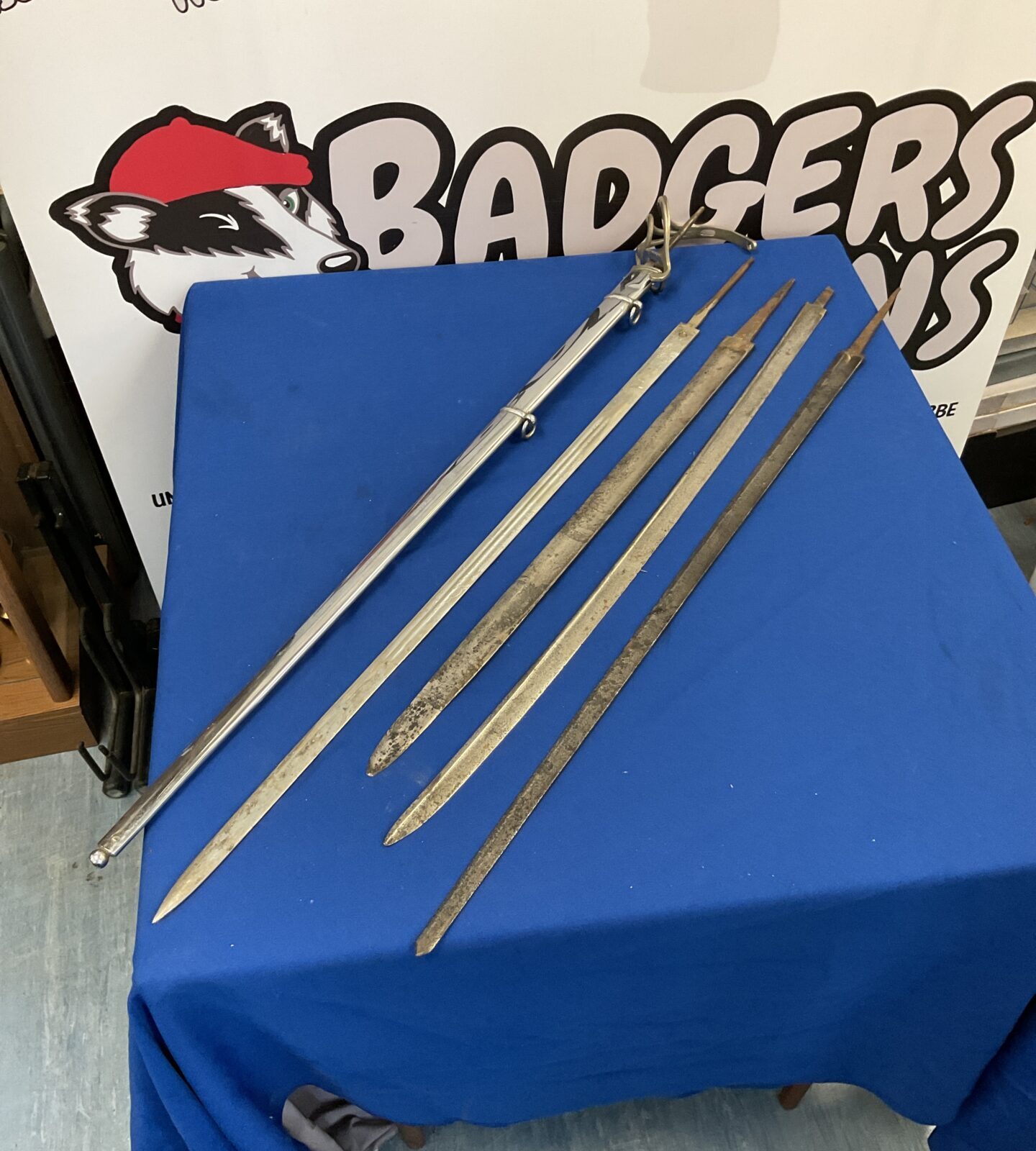 Five vintage military sword bladed – Badgers Auctions | On-site and ...