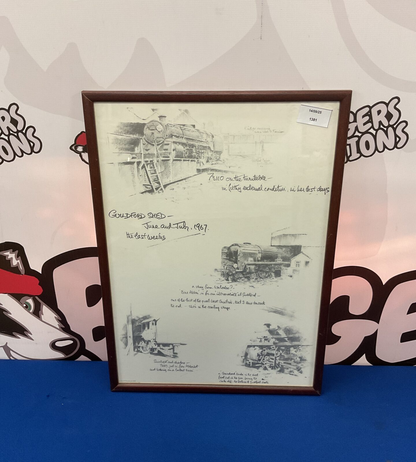 david shepherd framed railwayalia primt of guildford locomotive shed ...