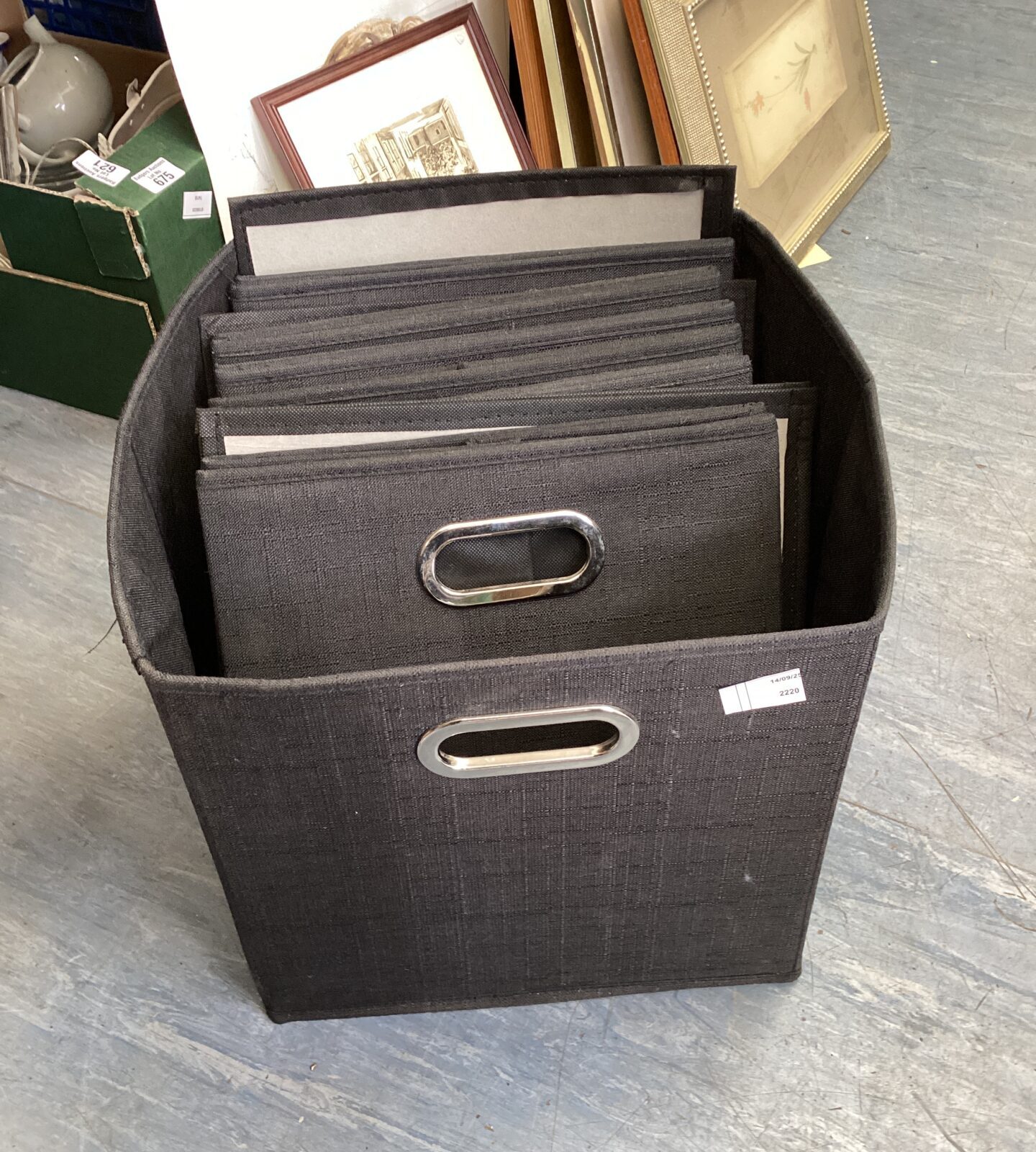 Seven fabric storage boxes – Badgers Auctions