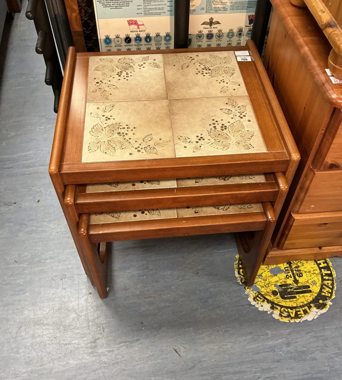 Nest of Tile topped occasional tables – Badgers Auctions