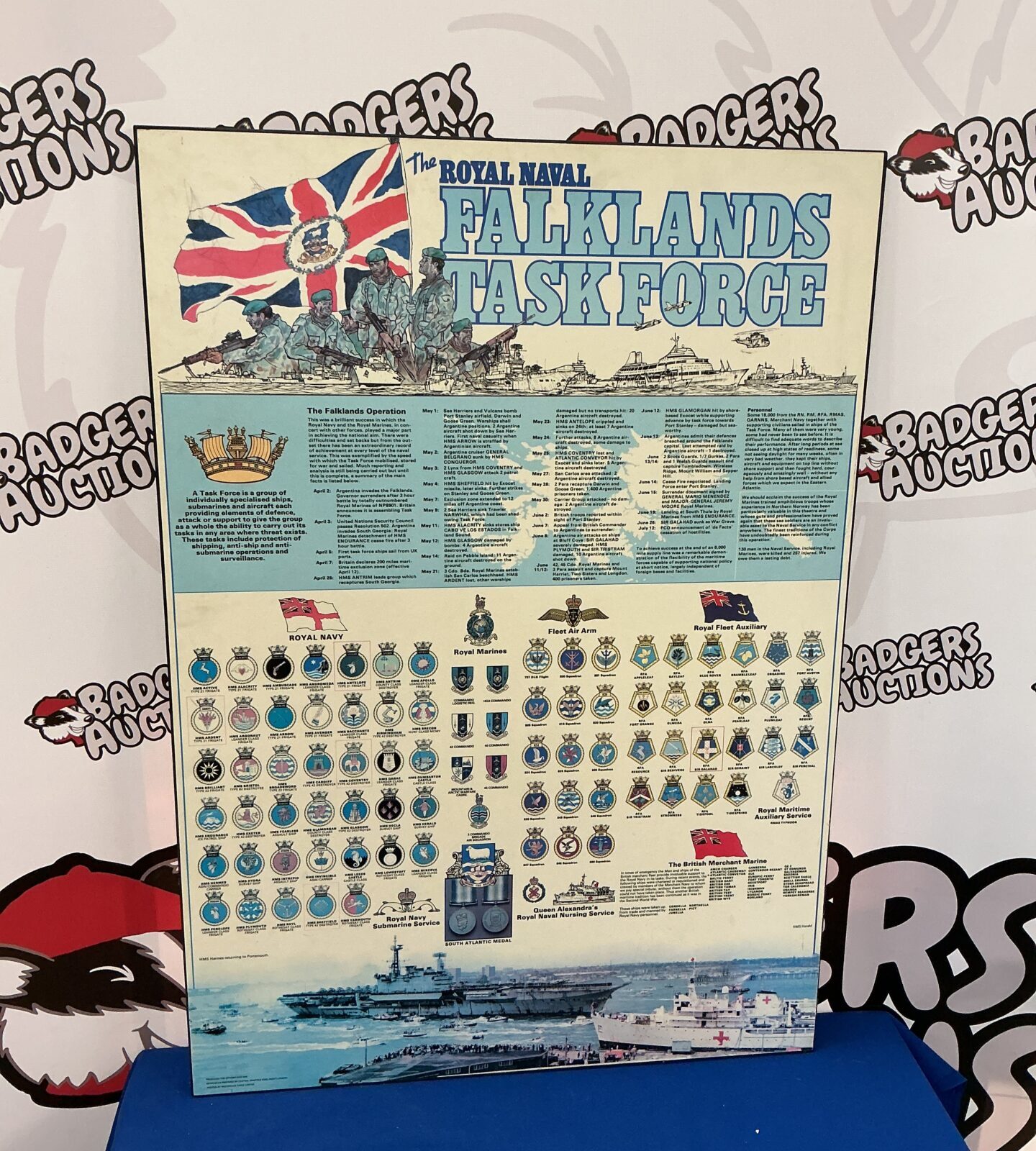 Royal Navy Falkland Task Force Plaque – Badgers Auctions