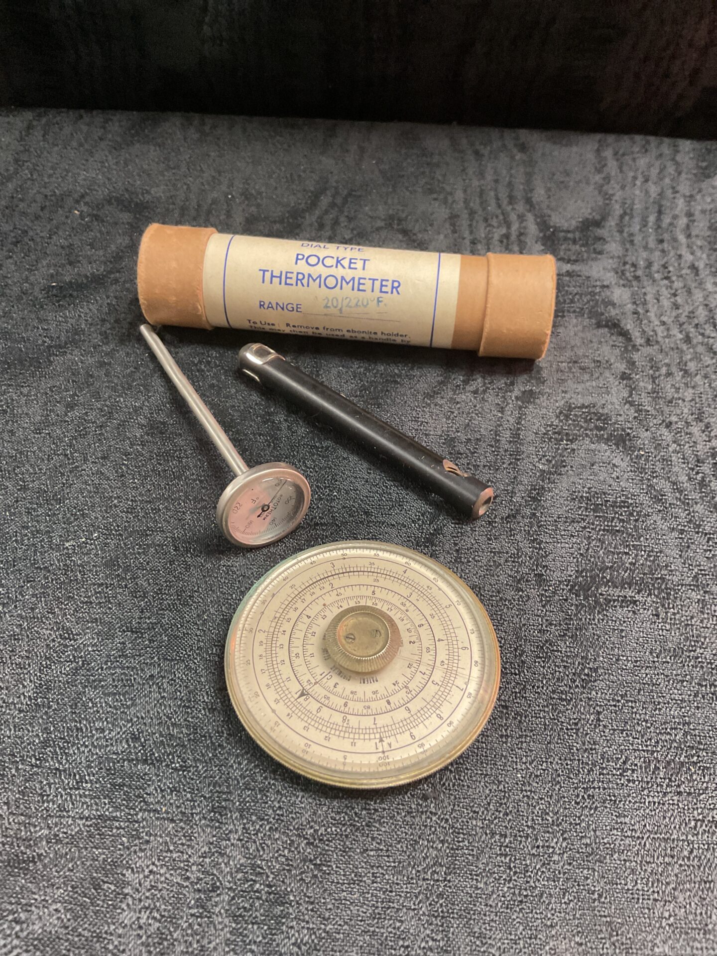 Vintage rototherm dial type Pocket thermometer and Halden Calculex ...