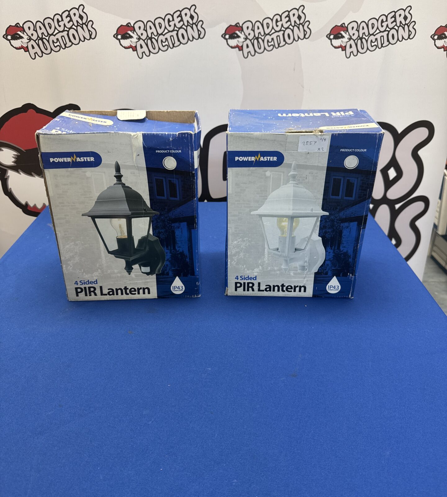 Two powermaster pir lanterns – Badgers Auctions