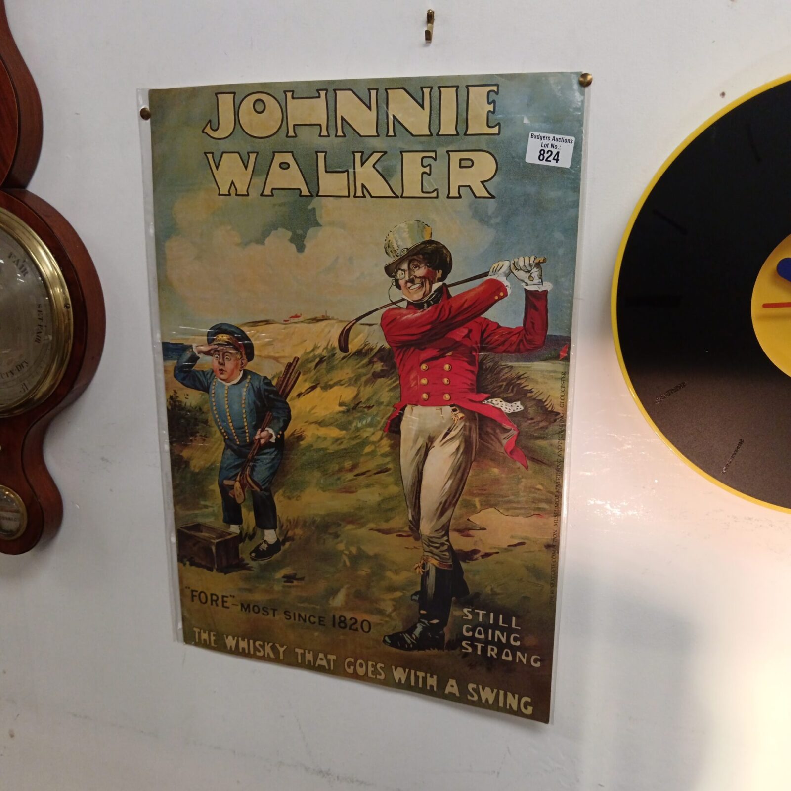 Johnnie walker whisky golf poster – Badgers Auctions