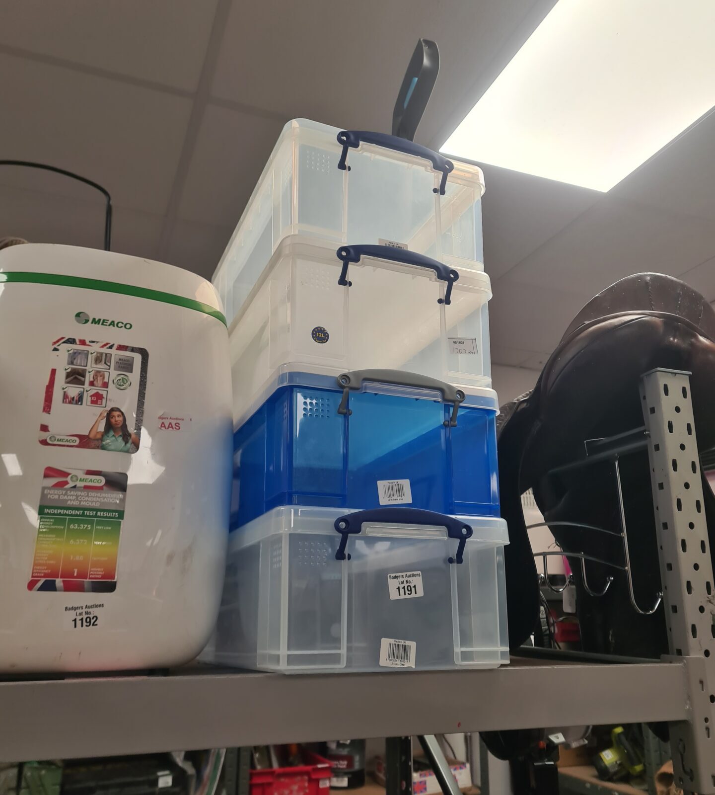 Four Plastic Storage Boxes – Badgers Auctions