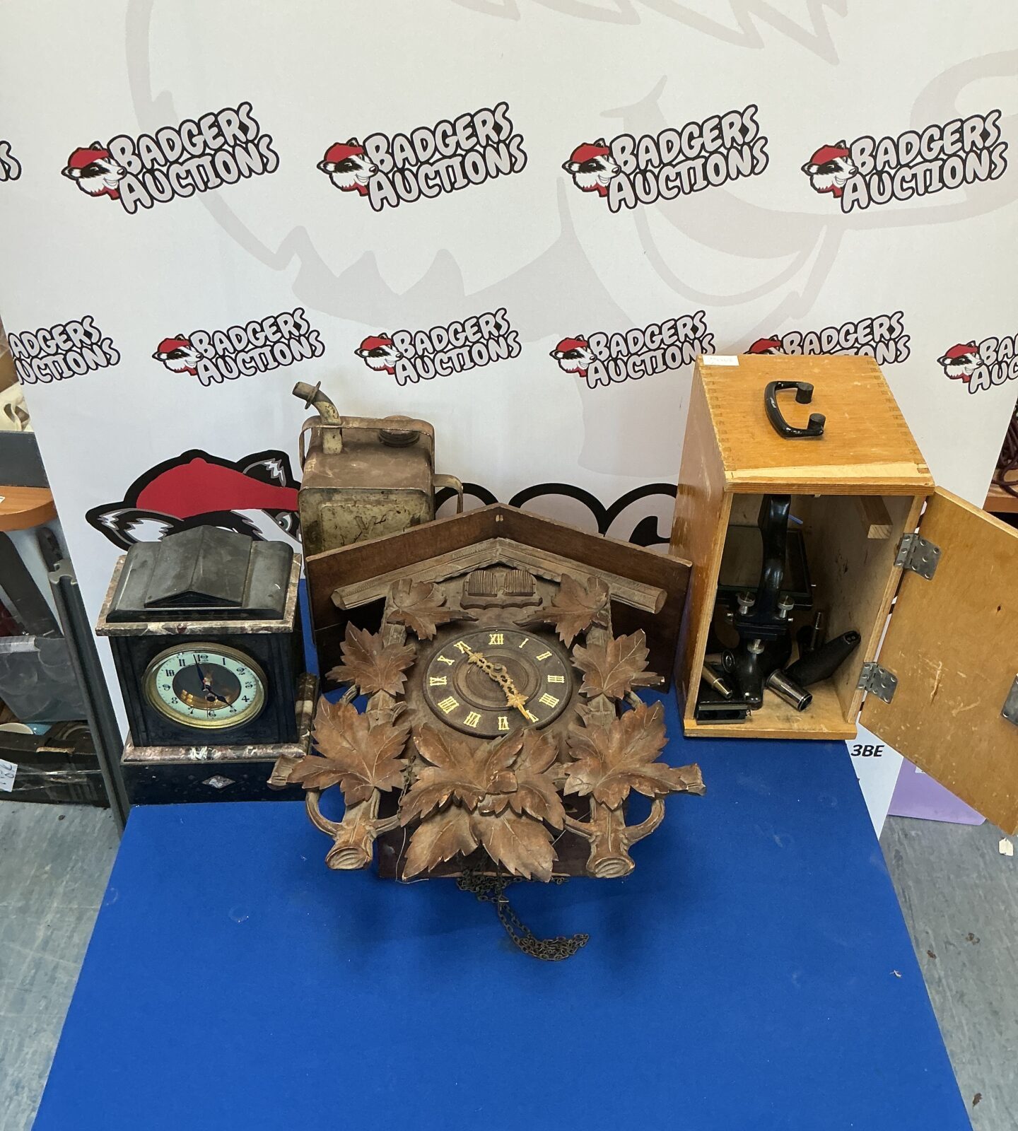 Vintage Wooden Double cuckoo Clock with Microscope, Mantle Clock and ...