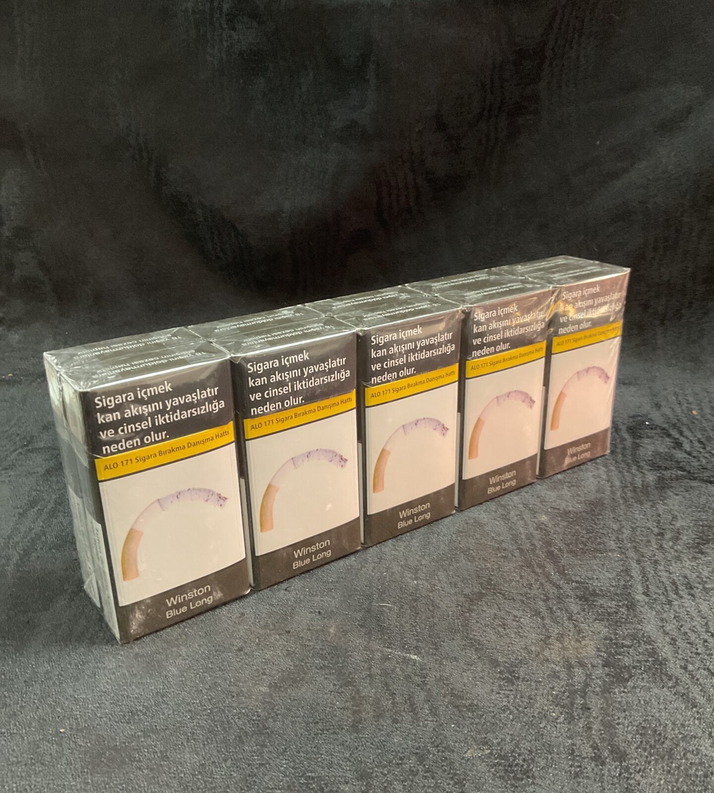 Ten packs of twenty winston blue long cigarettes sealed pack – Badgers ...