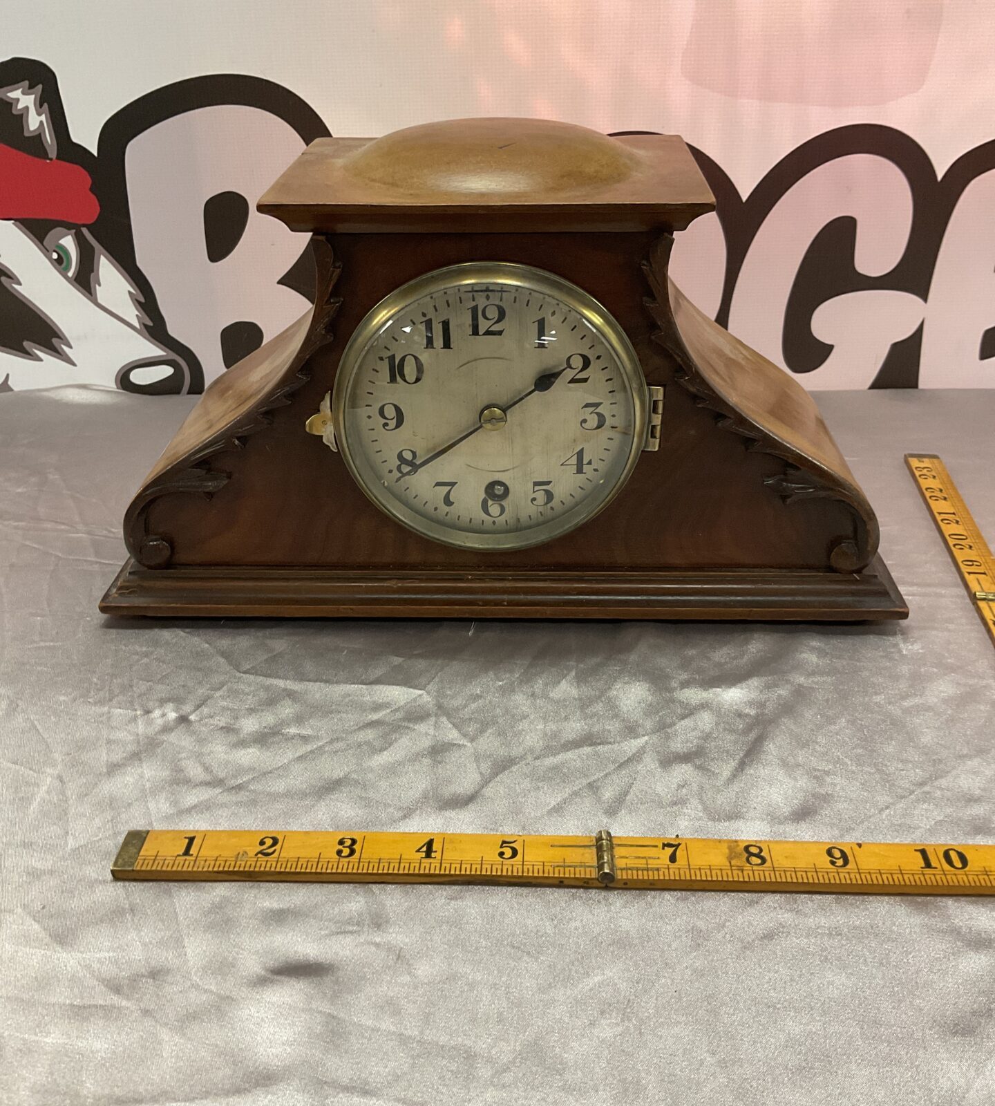 Turn of the century Mahogany french mantle clock working – Badgers Auctions