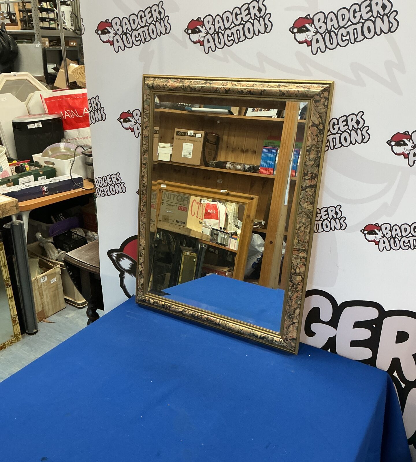 Decorative framed Bevel Edge Mirror 29”x21” – Badgers Auctions