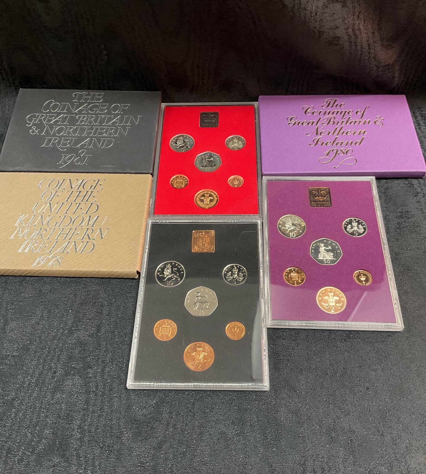 Three Coinage of Great Britain and Northern Ireland proof sets 1978/80 ...