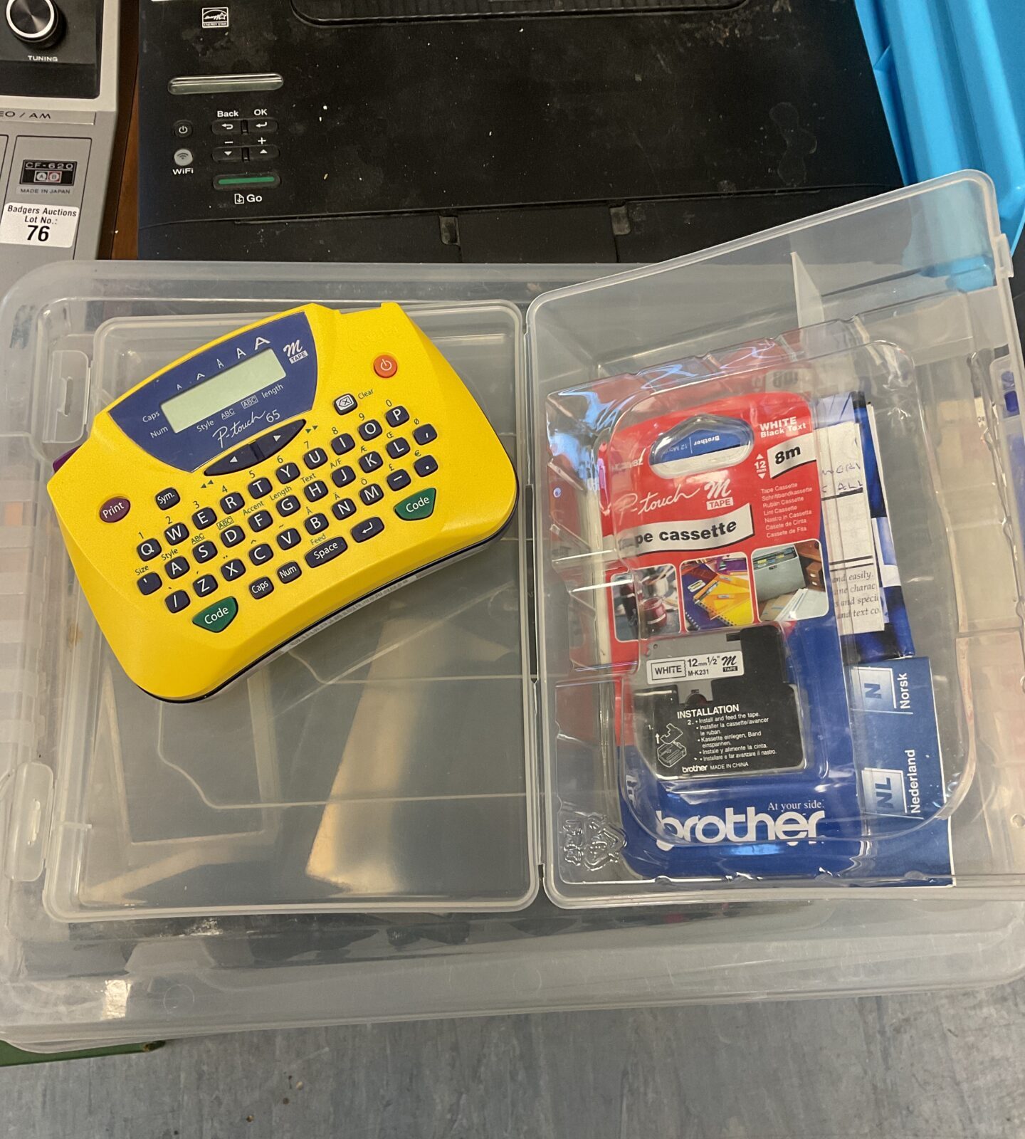 Brother p-touch 65 with tape cassette cartridge – Badgers Auctions