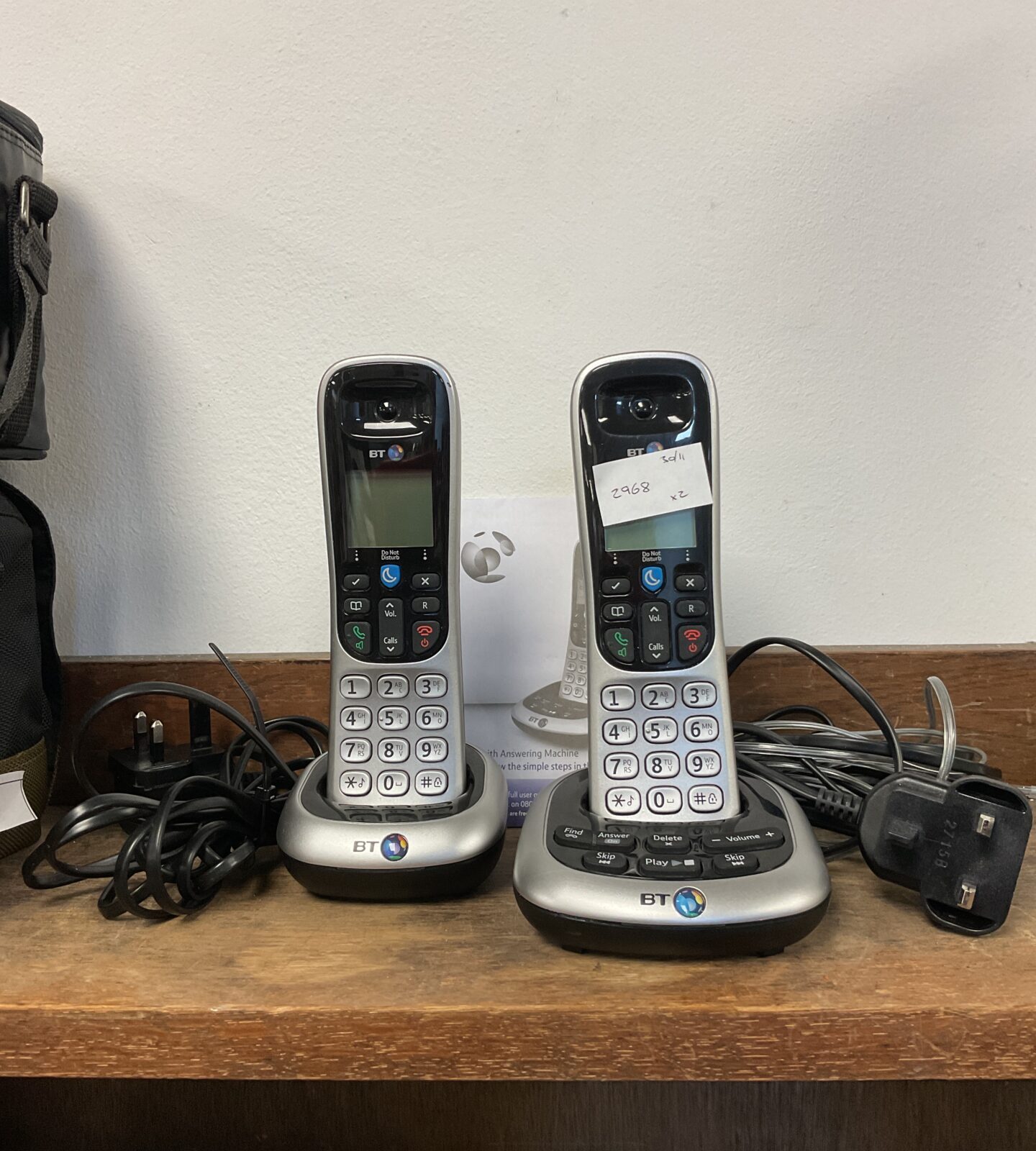 Two BT landline phones incl. chargers and answering machine – Badgers ...