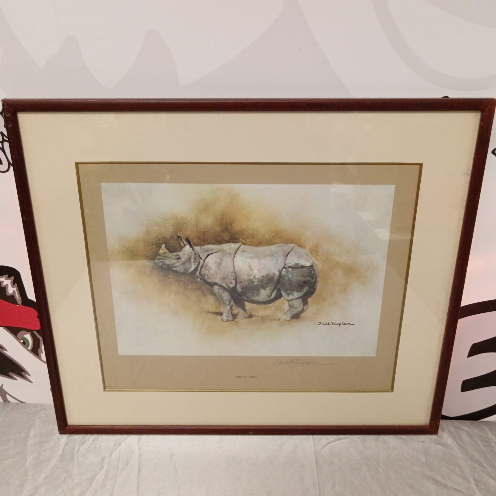 david shepherd signed wildlife print of an indian rhino – Badgers Auctions