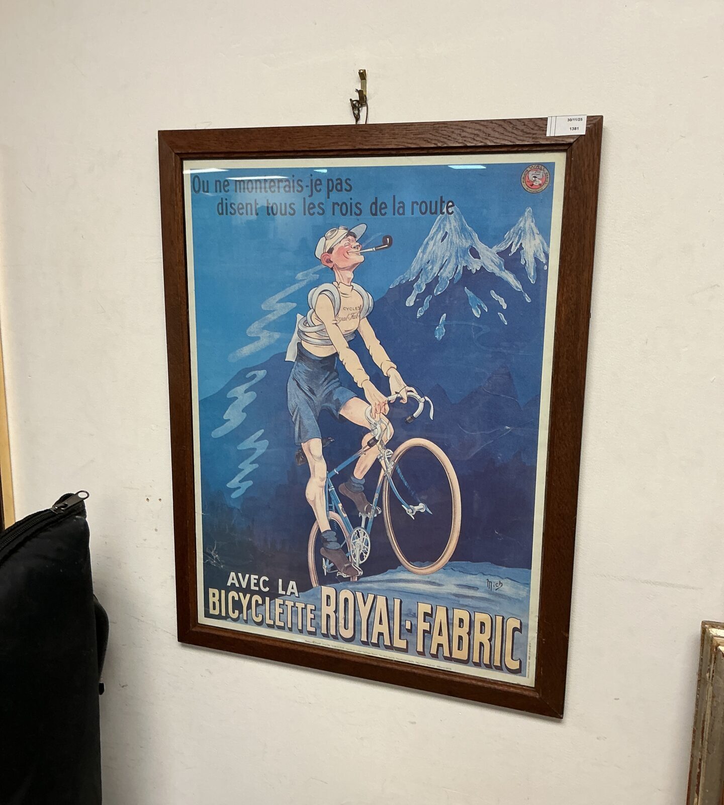 vintage framed French cycling poster – Badgers Auctions