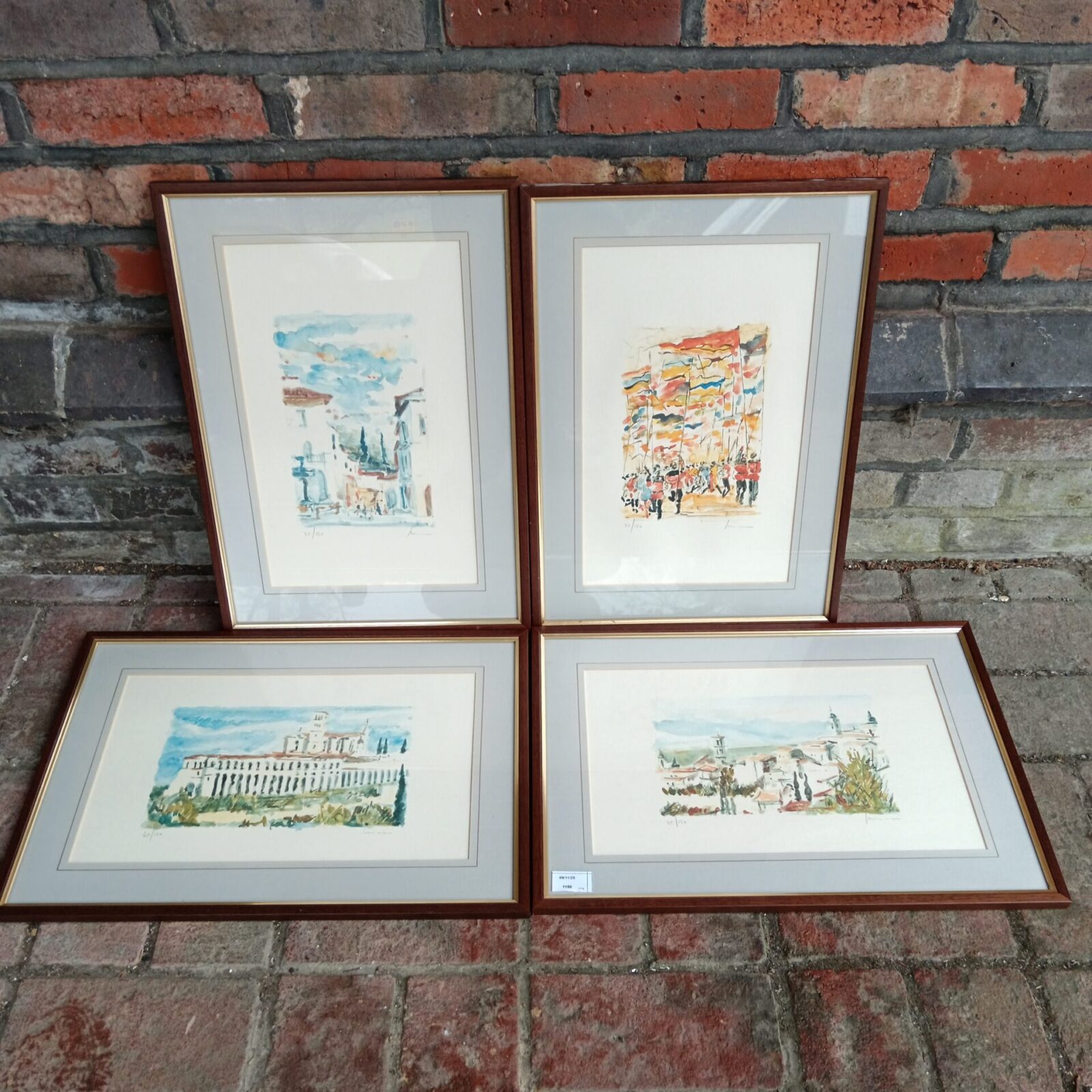 Set of 4 framed limited edition signed Italian prints – Badgers Auctions