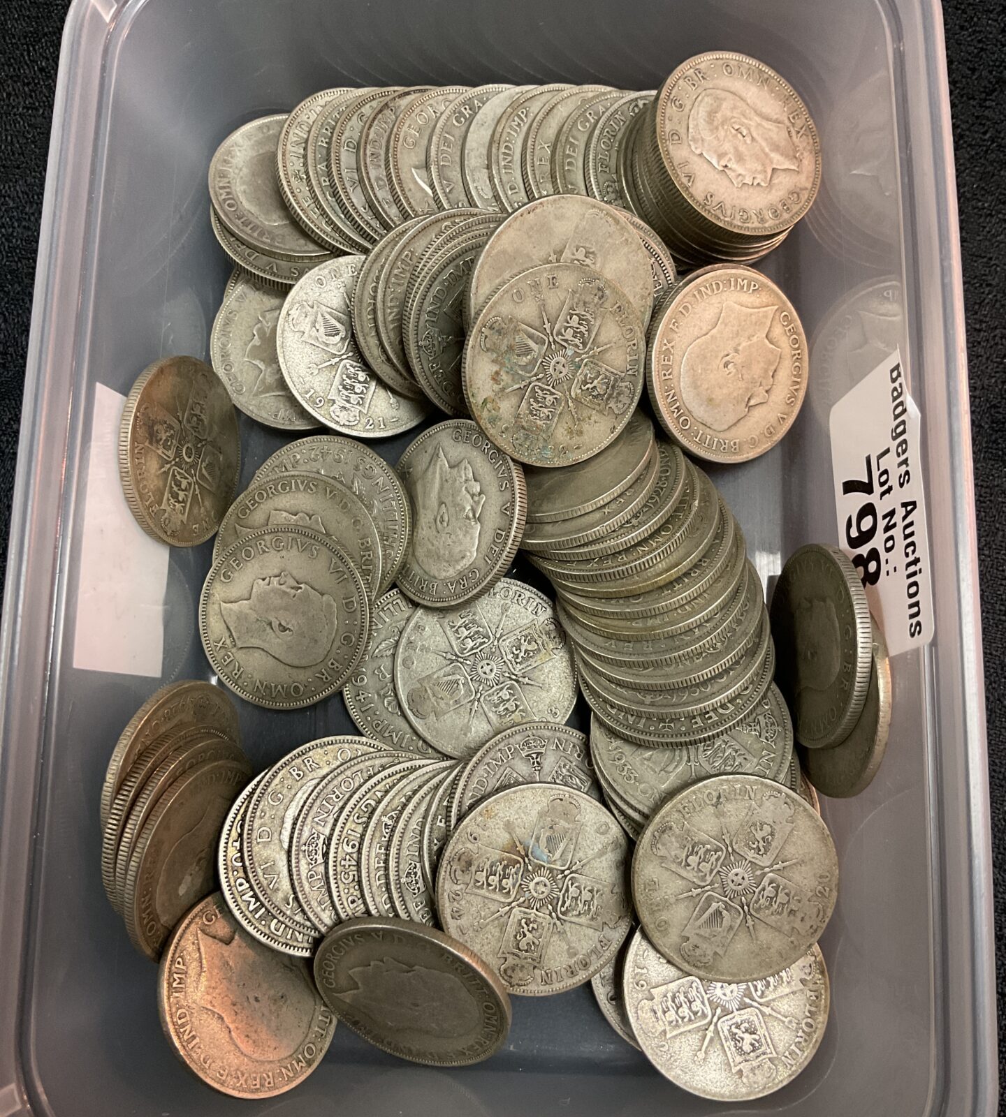 890 g Half silver Florins – Badgers Auctions
