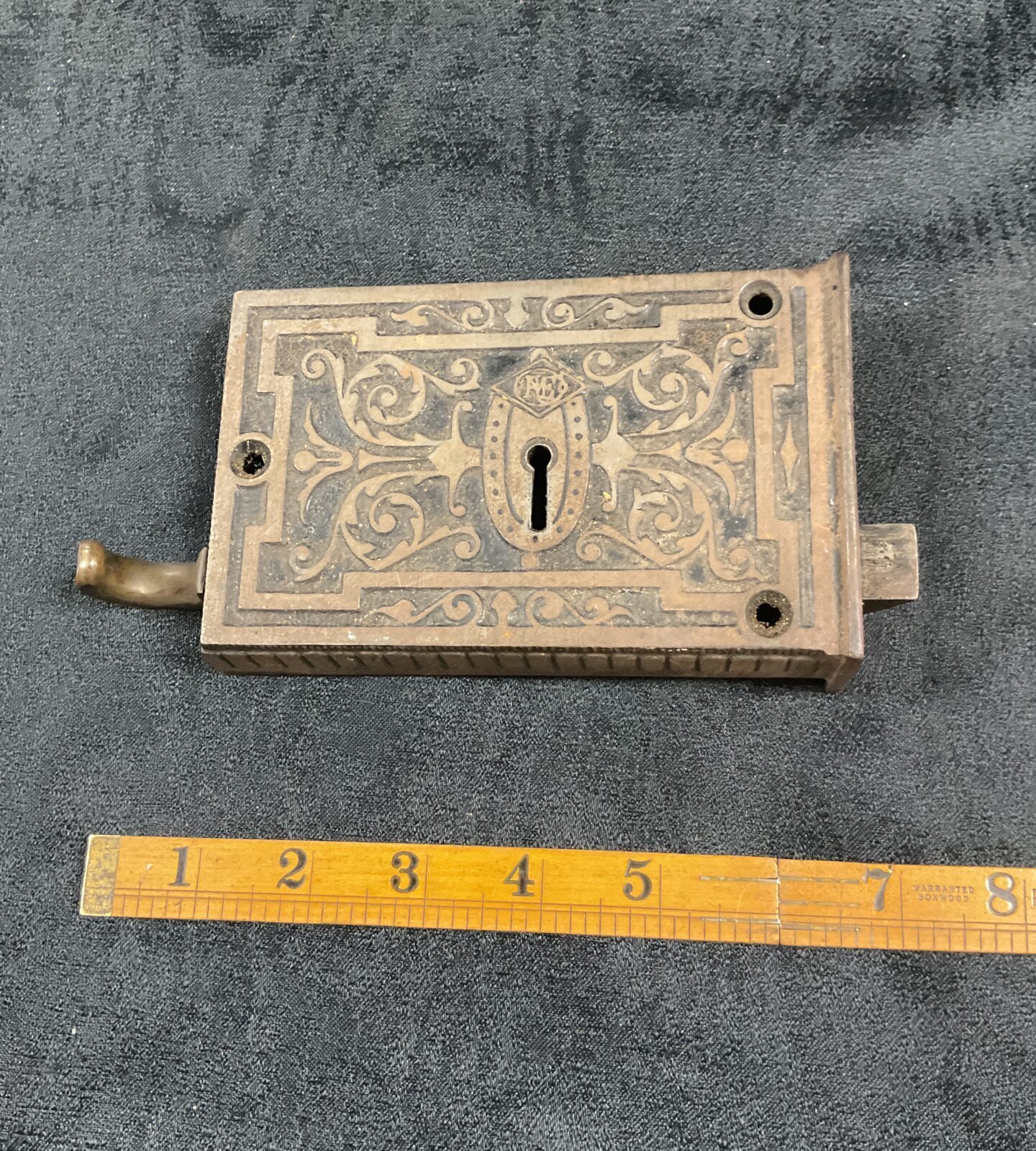 Victorian cast iron art nouveau Heavy Door lock – Badgers Auctions