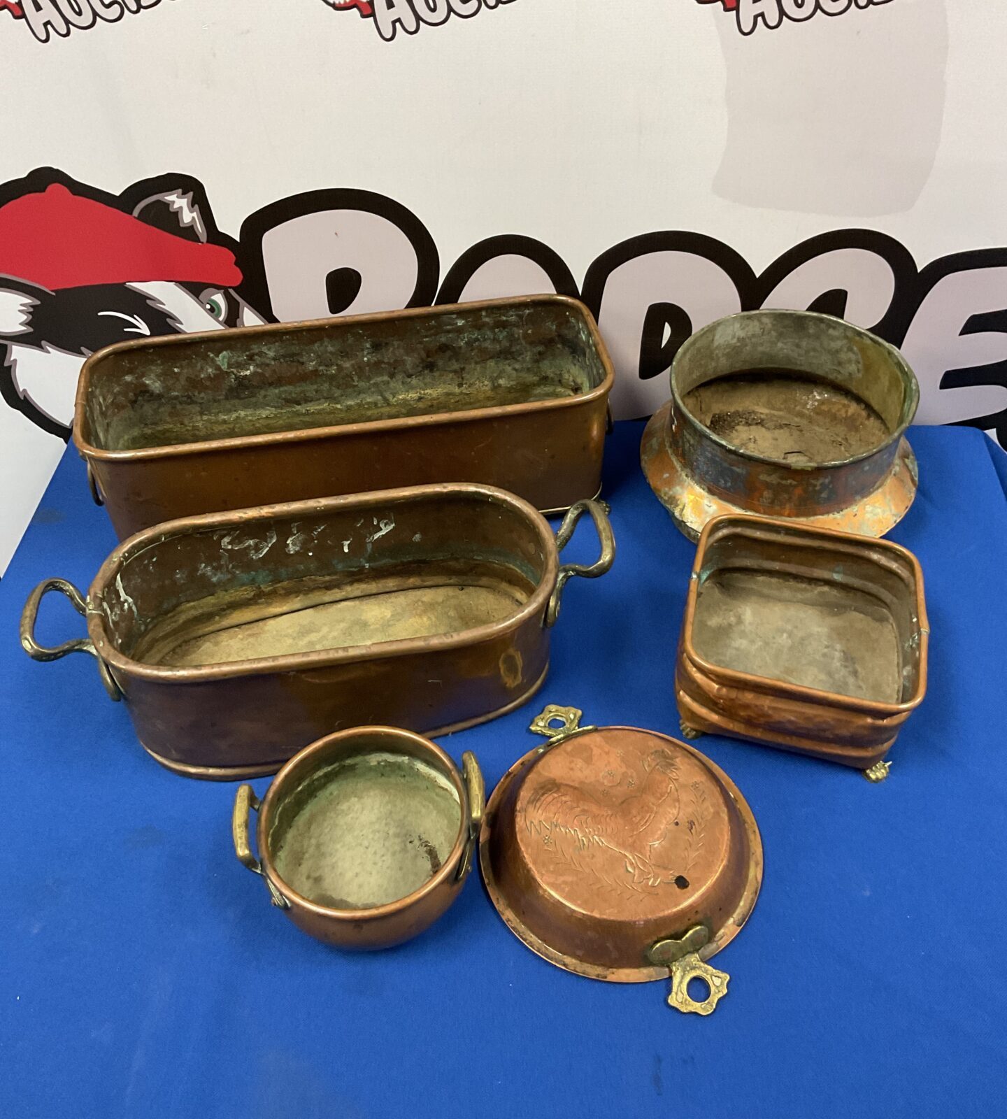 Selection of vintage & antique copper trough planters & pots – Badgers ...