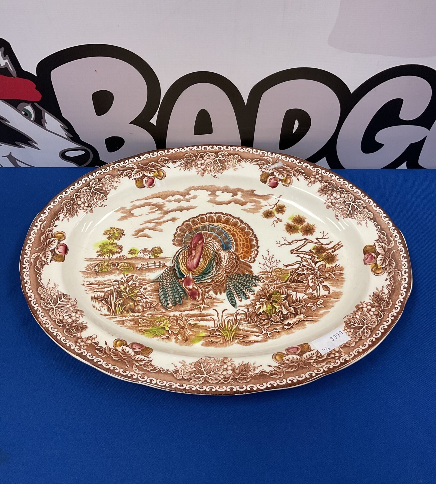 Large vintage oval turkey platter – Badgers Auctions