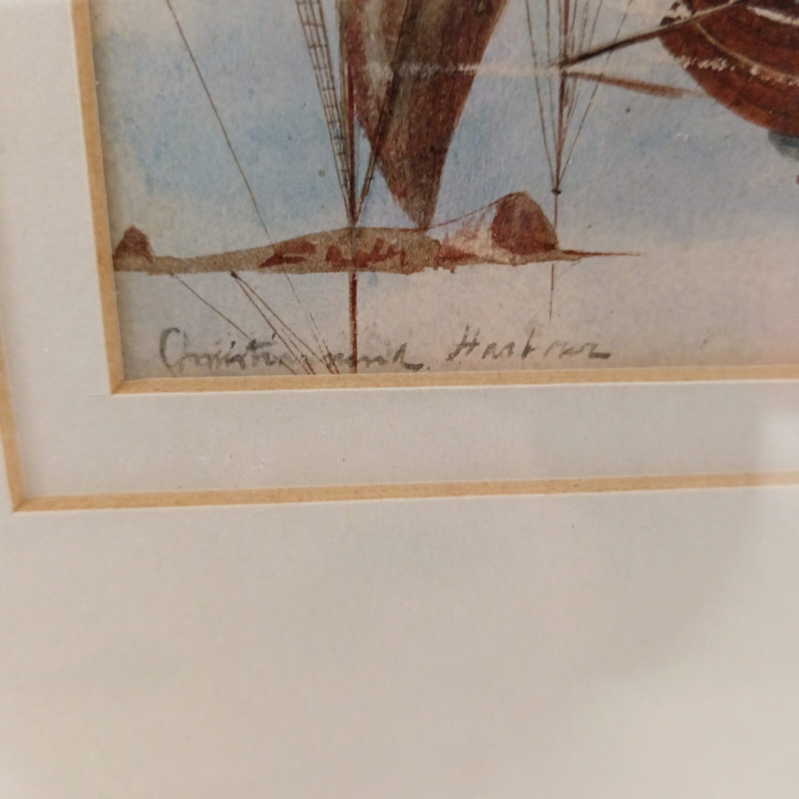 Early 20th century artist signed double sided watercolour of ships in ...