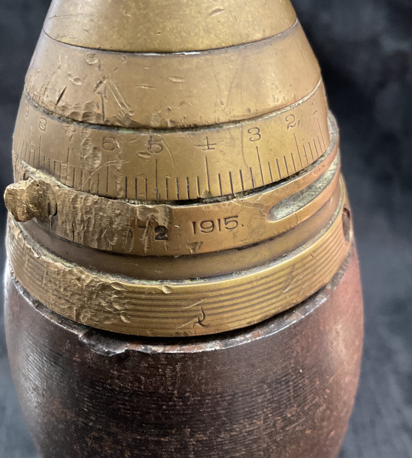 1915 Dated W.W.1 Inert Shell With Brass Fuse 12” – Badgers Auctions