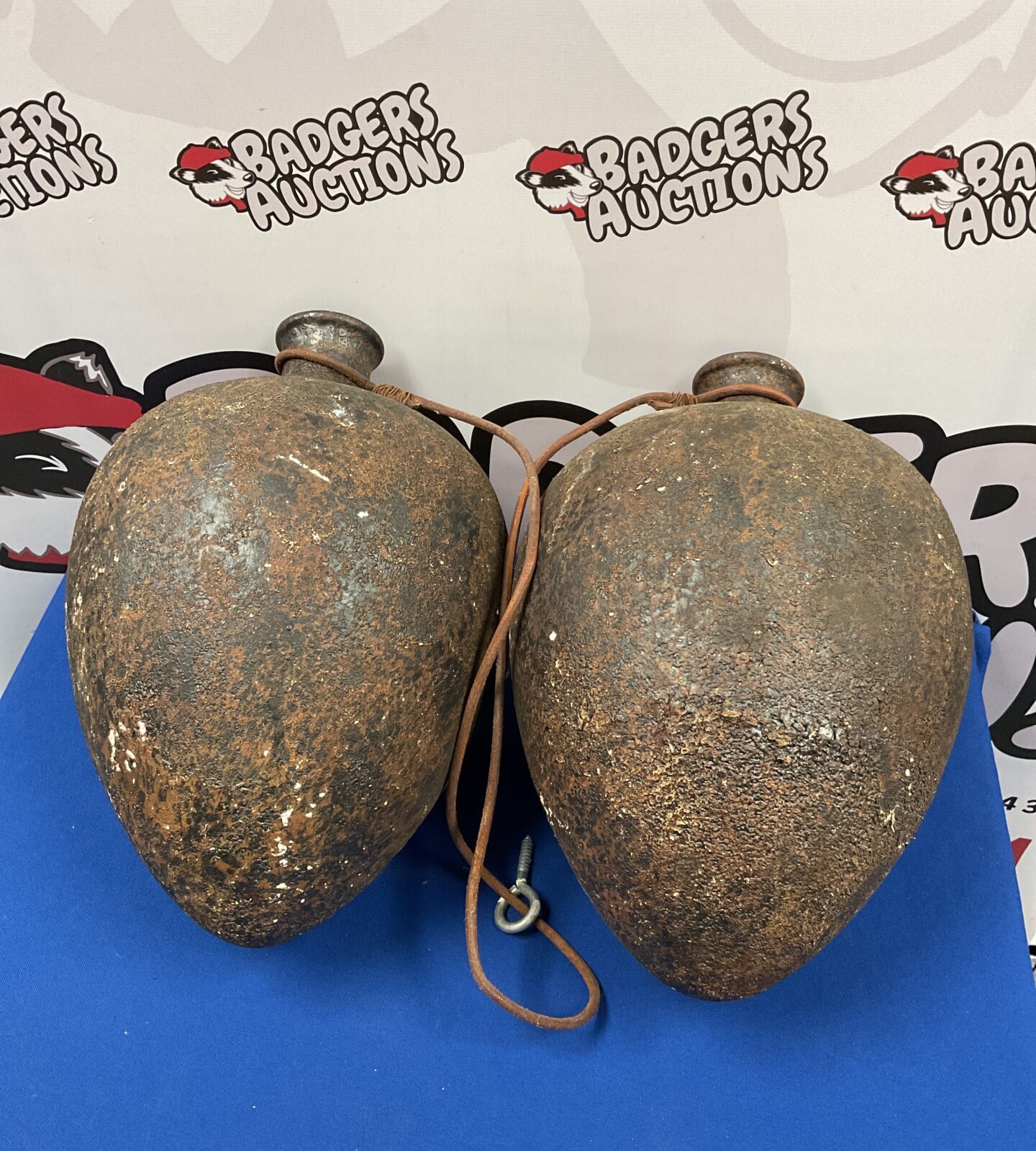 Pair of antique pottery water vessels – Badgers Auctions