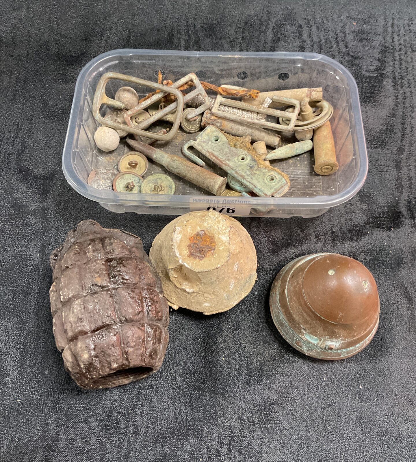Collection Battlefield Detector inc grenade and shell fuses belt ...