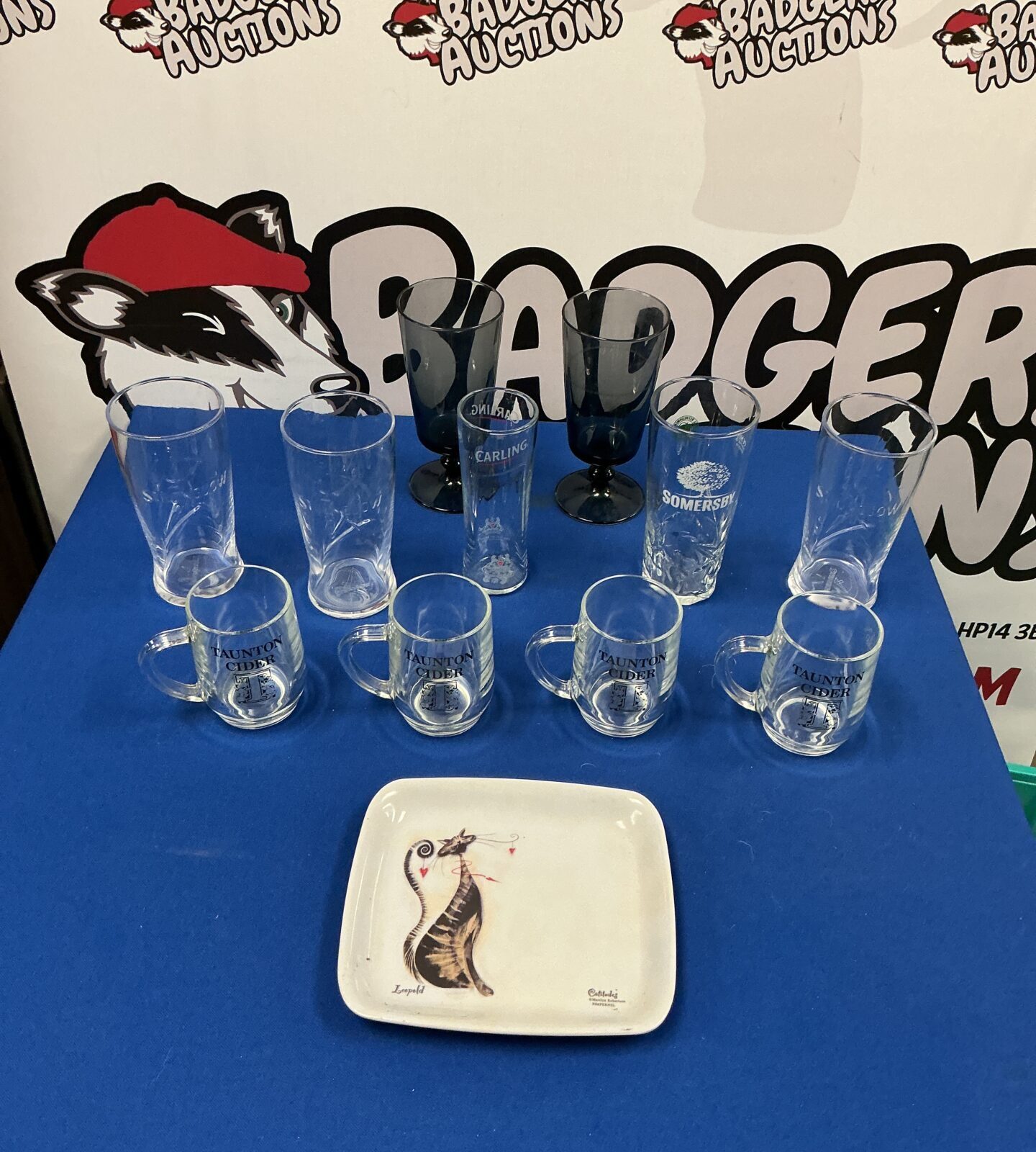 Collection of beer glasses inc Taunton Cider – Badgers Auctions