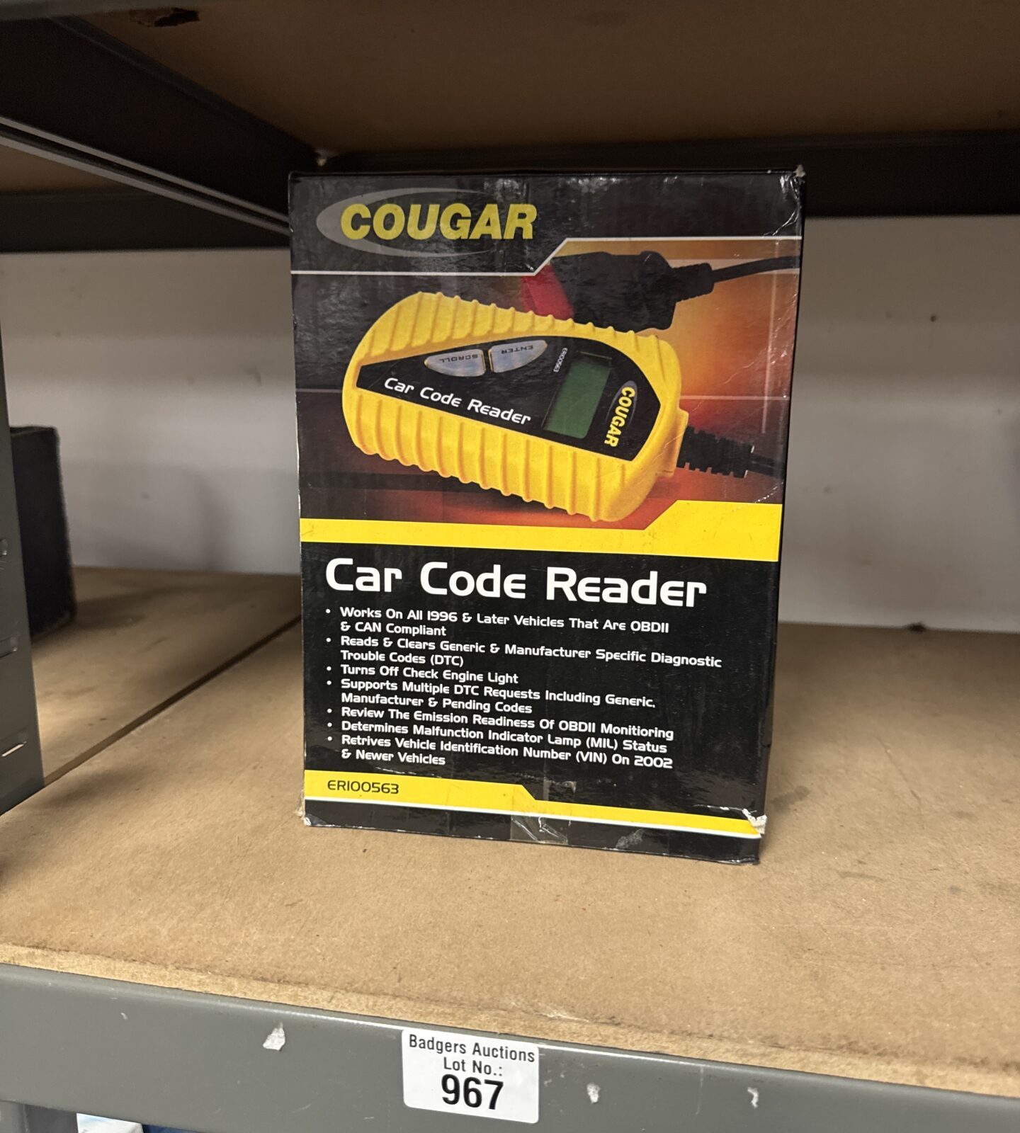 Cougar car fault code reader – Badgers Auctions