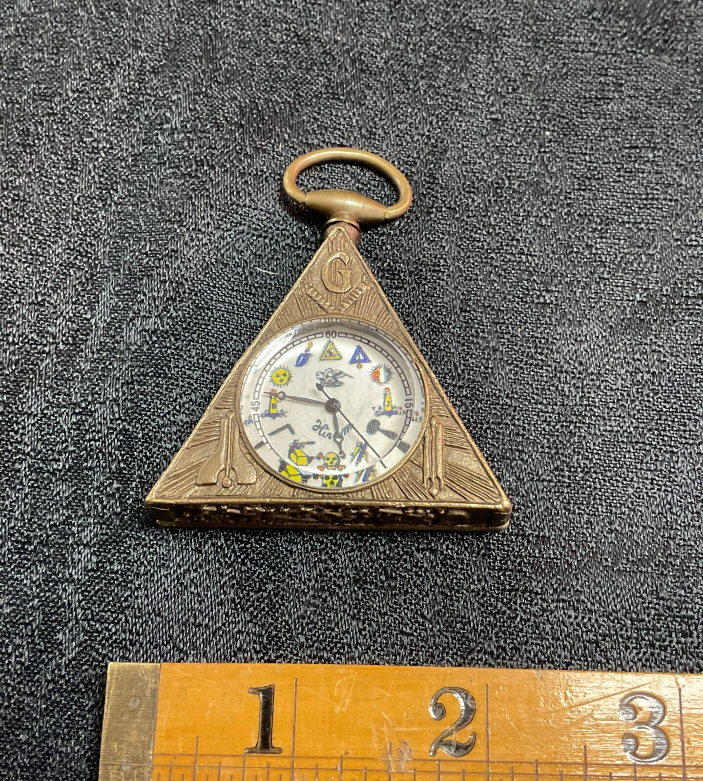 Unusual Triangular Masonic Watch needs crown wheel watch is working ...