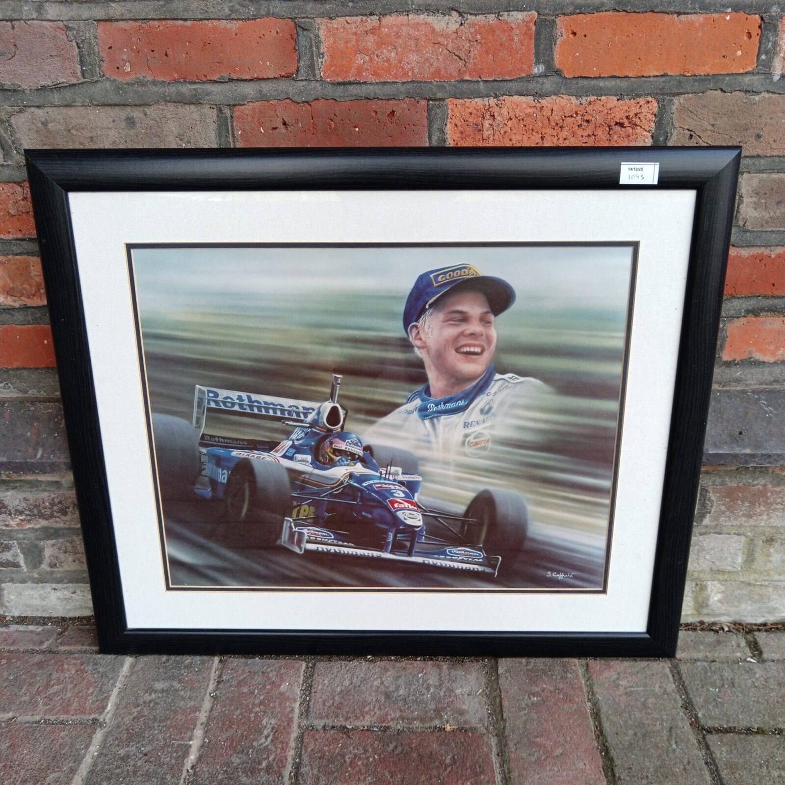 S coffield framed formula one print of Jacques Villeneuve in rothmans ...