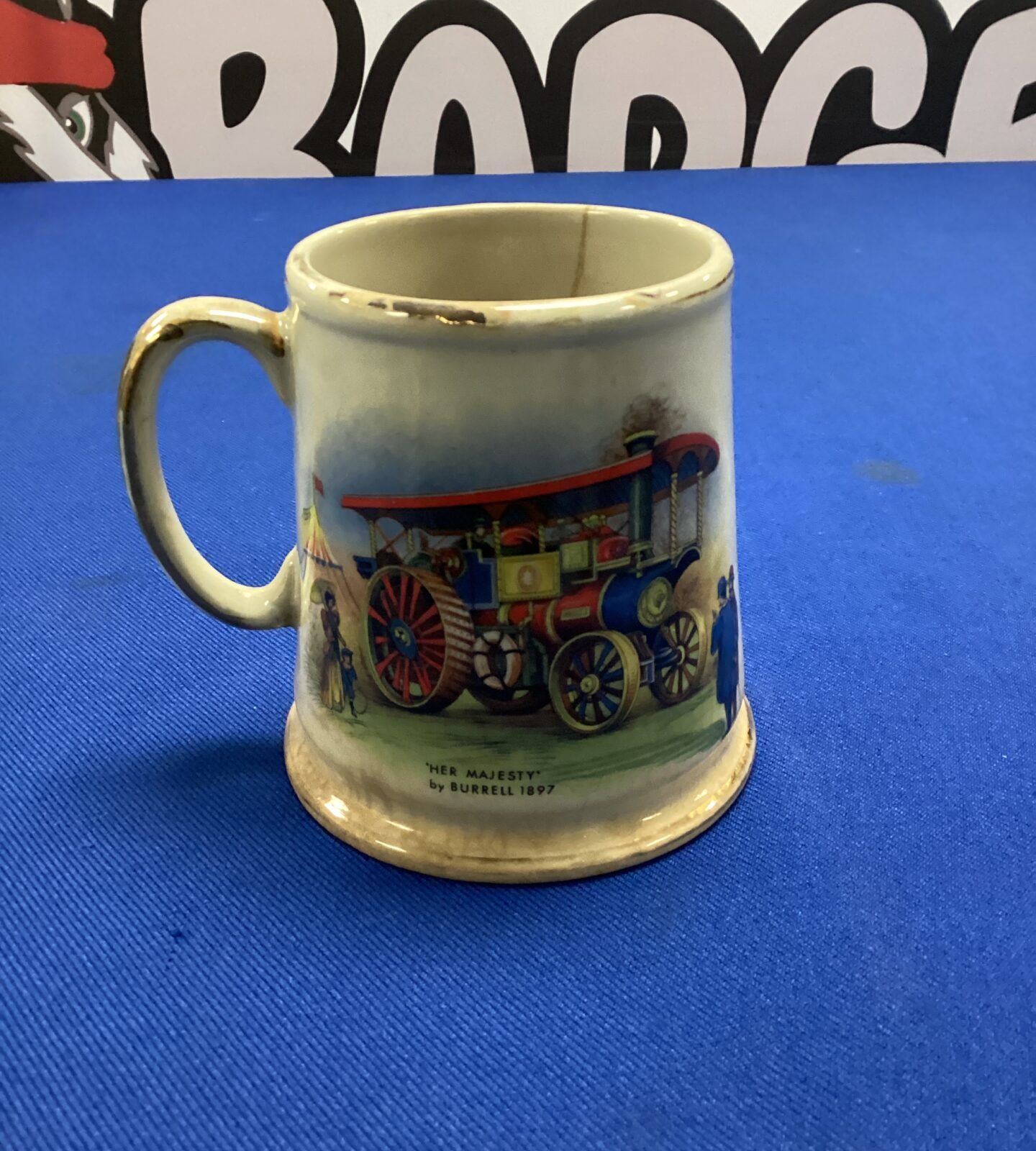 Old foley james kent small steam roller themed mug – Badgers Auctions