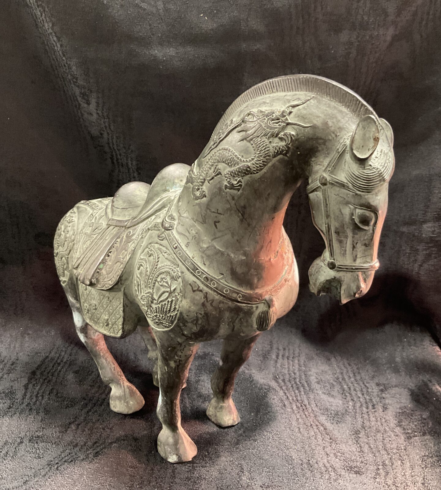 Vintage Bronze Chinese Tang Dynasty Style Horse 29cm High – Badgers ...
