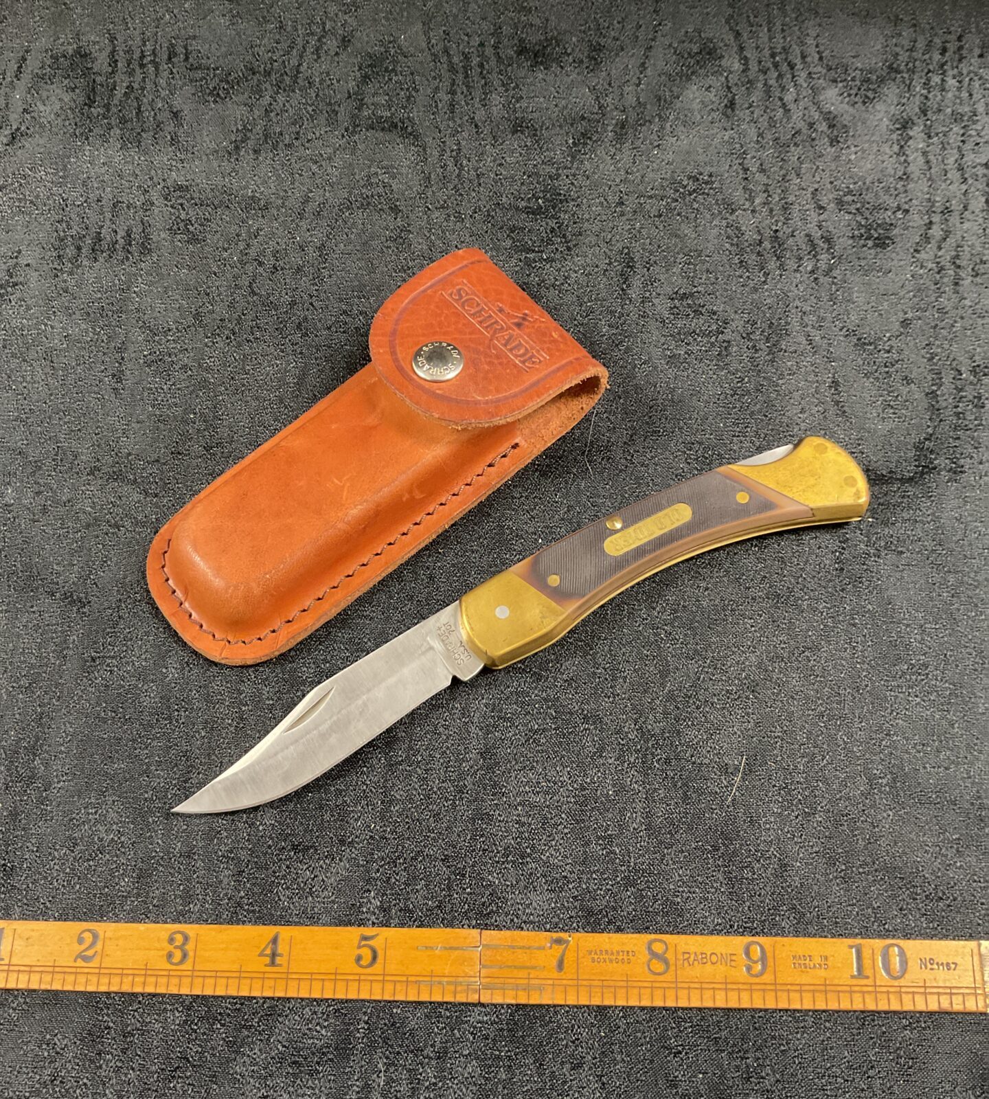Vintage Schrade USA Old Timer Pocket Knife With leather belt pouch ...