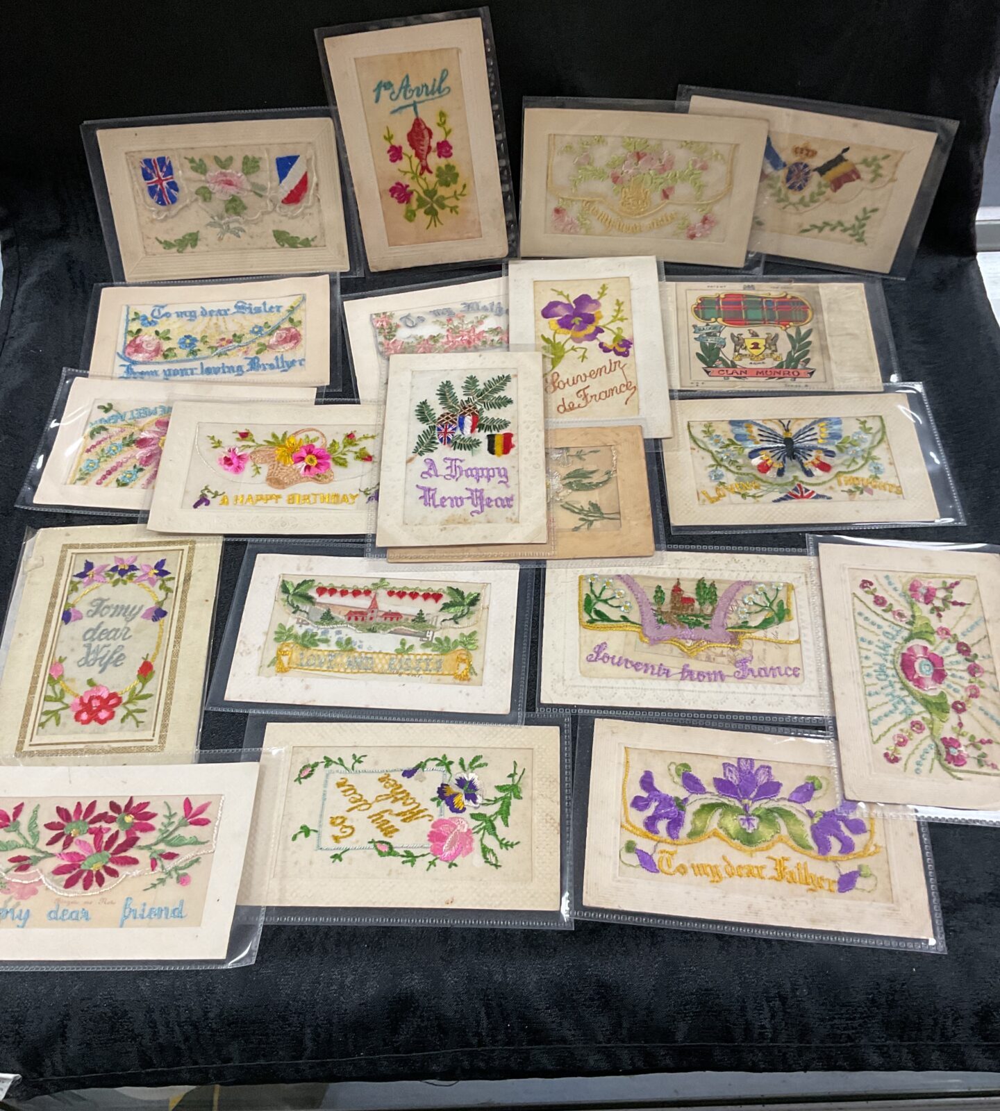 Collection of WW1 Silk Postcards – Badgers Auctions