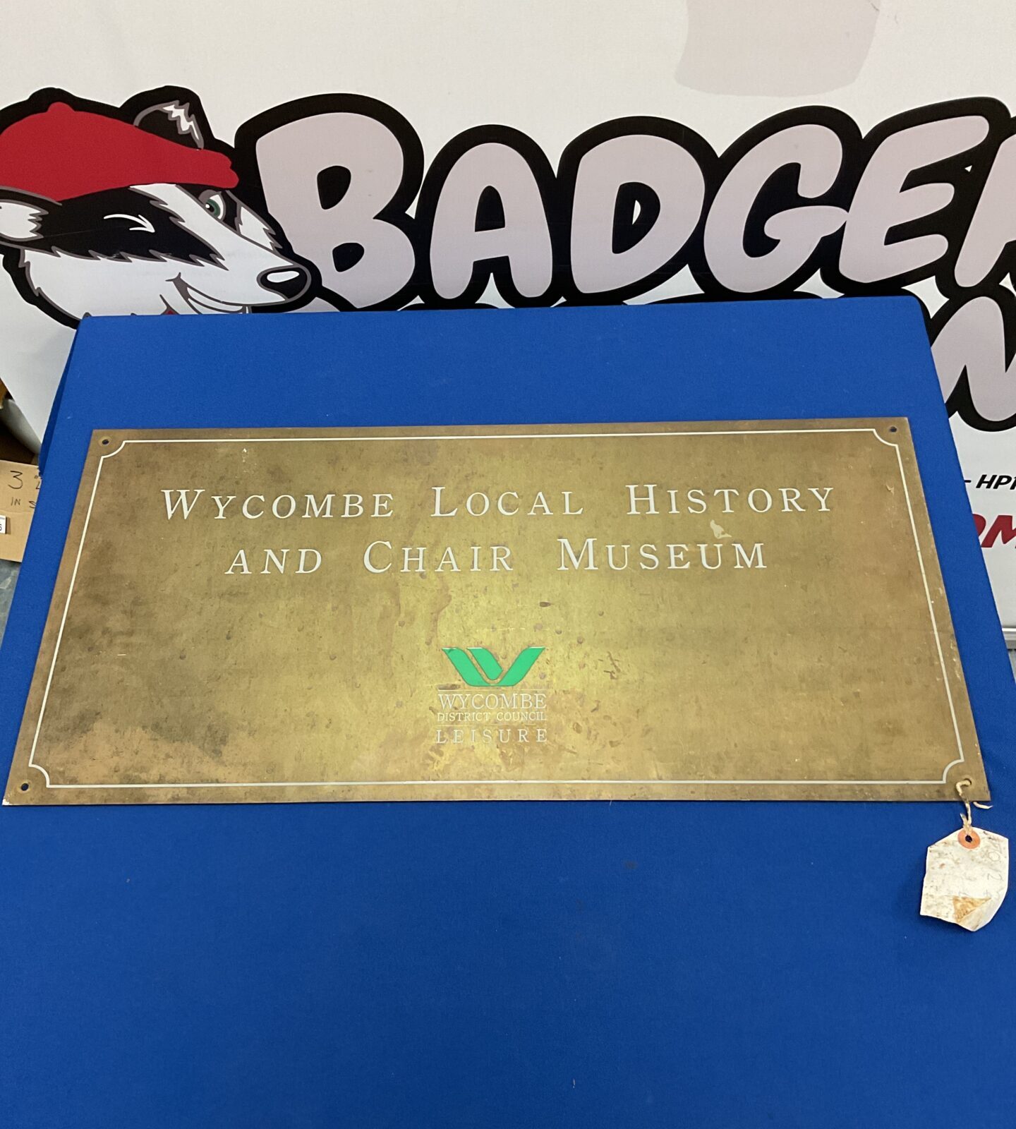 Wycombe local history and chair Museum large brass plaque 69cm x 34cm ...