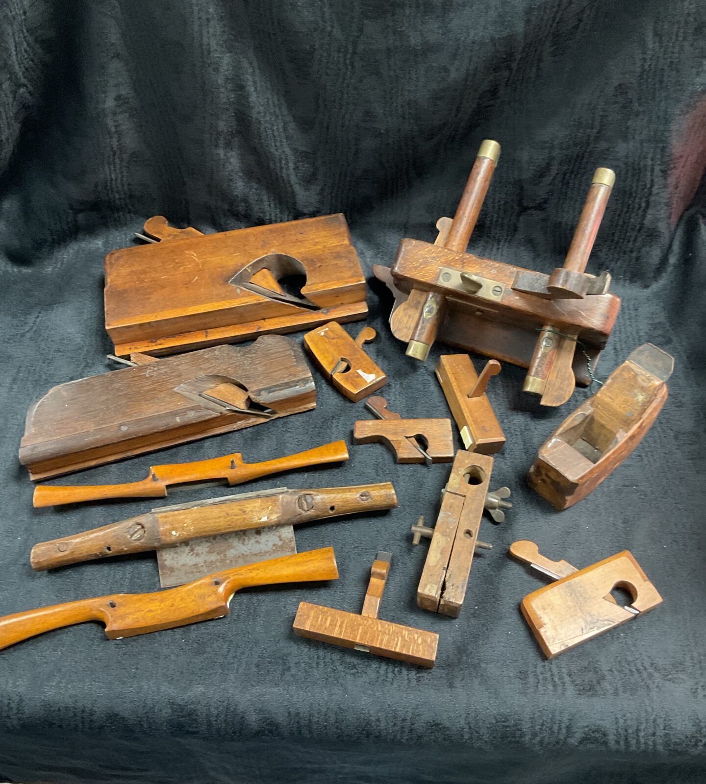Collection of antique rebate planes block planes and spokeshaves ...