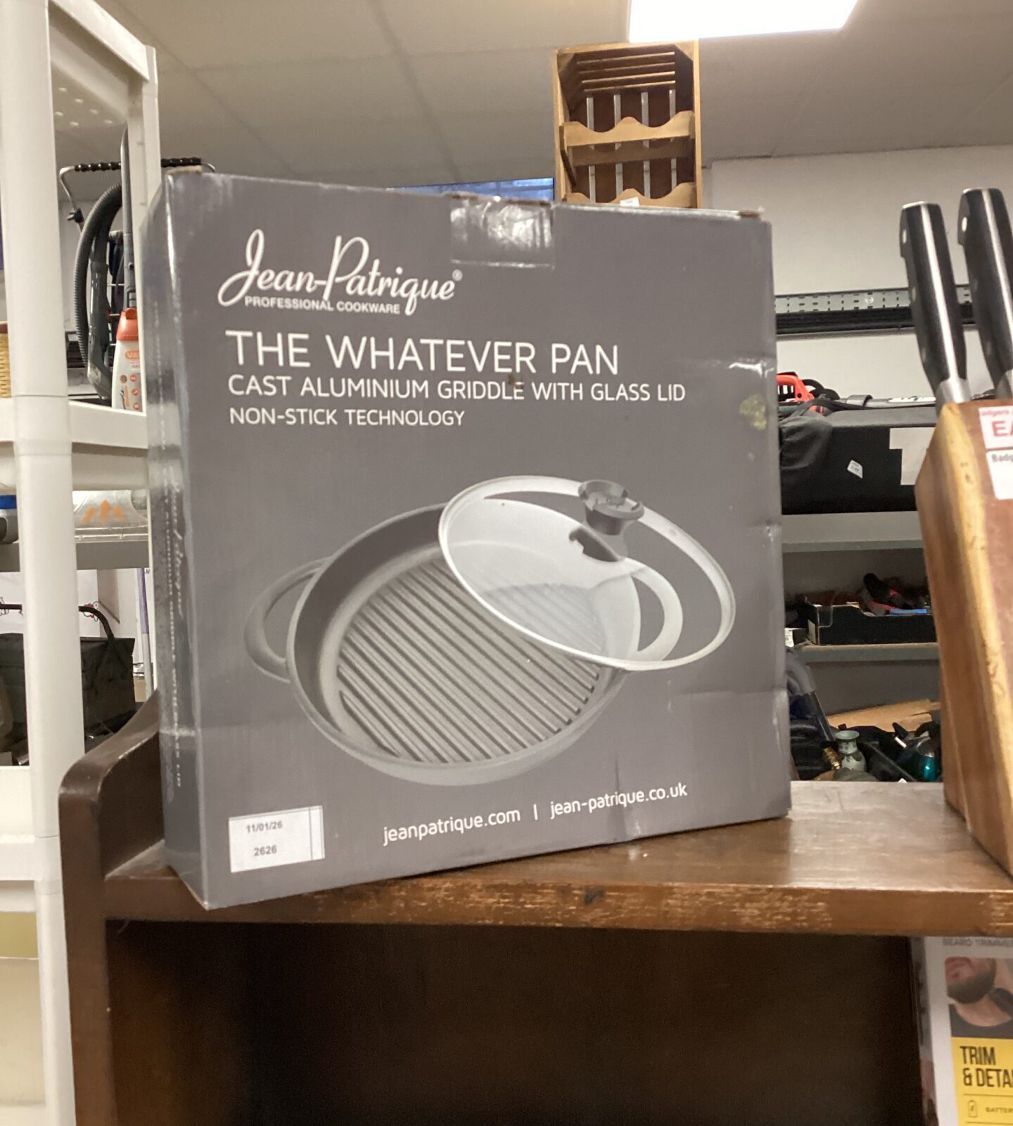 Jean-patrique the whatever pan cast aluminium griddle with glass lid ...